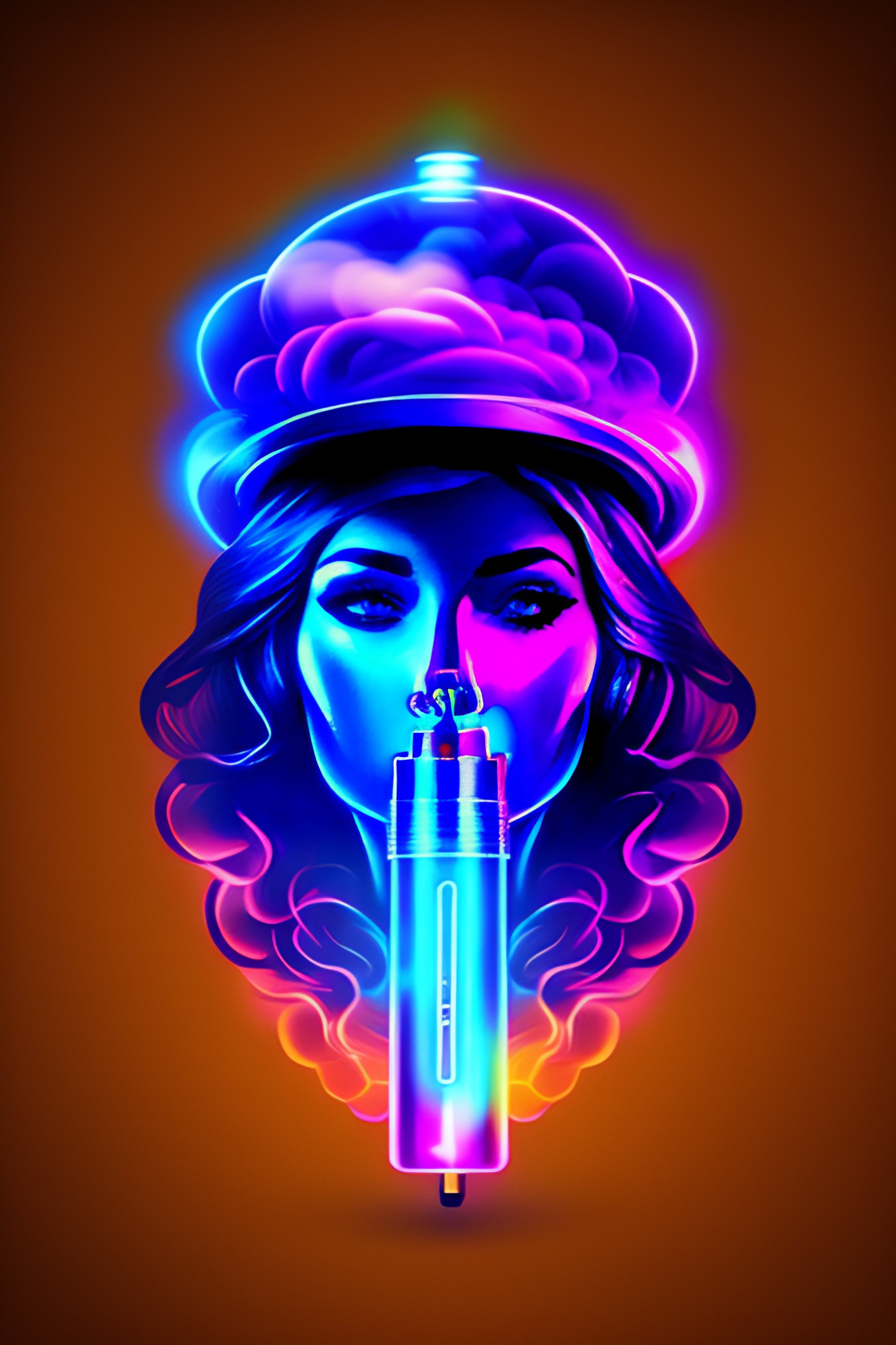 Lexica - "magic smoke" logo design puff vape desert neon cyber punk ...
