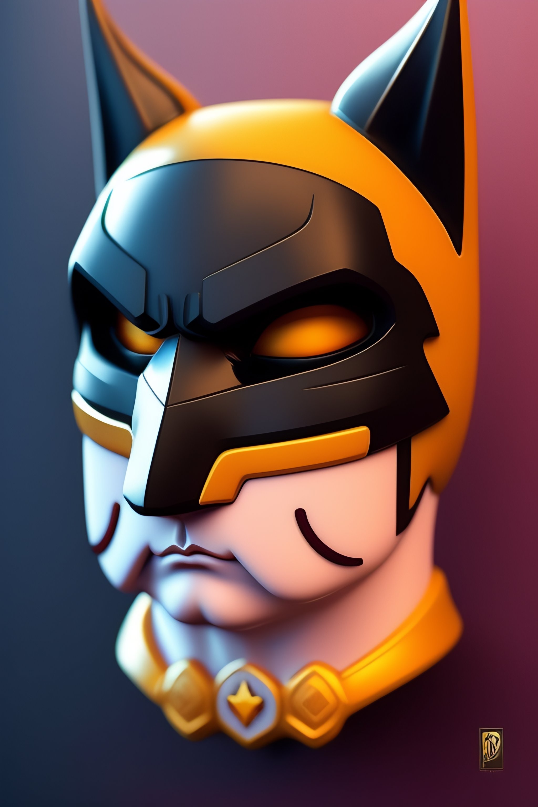 Lexica - Pixel art, Cute and adorable cartoon batman face, fantasy ...