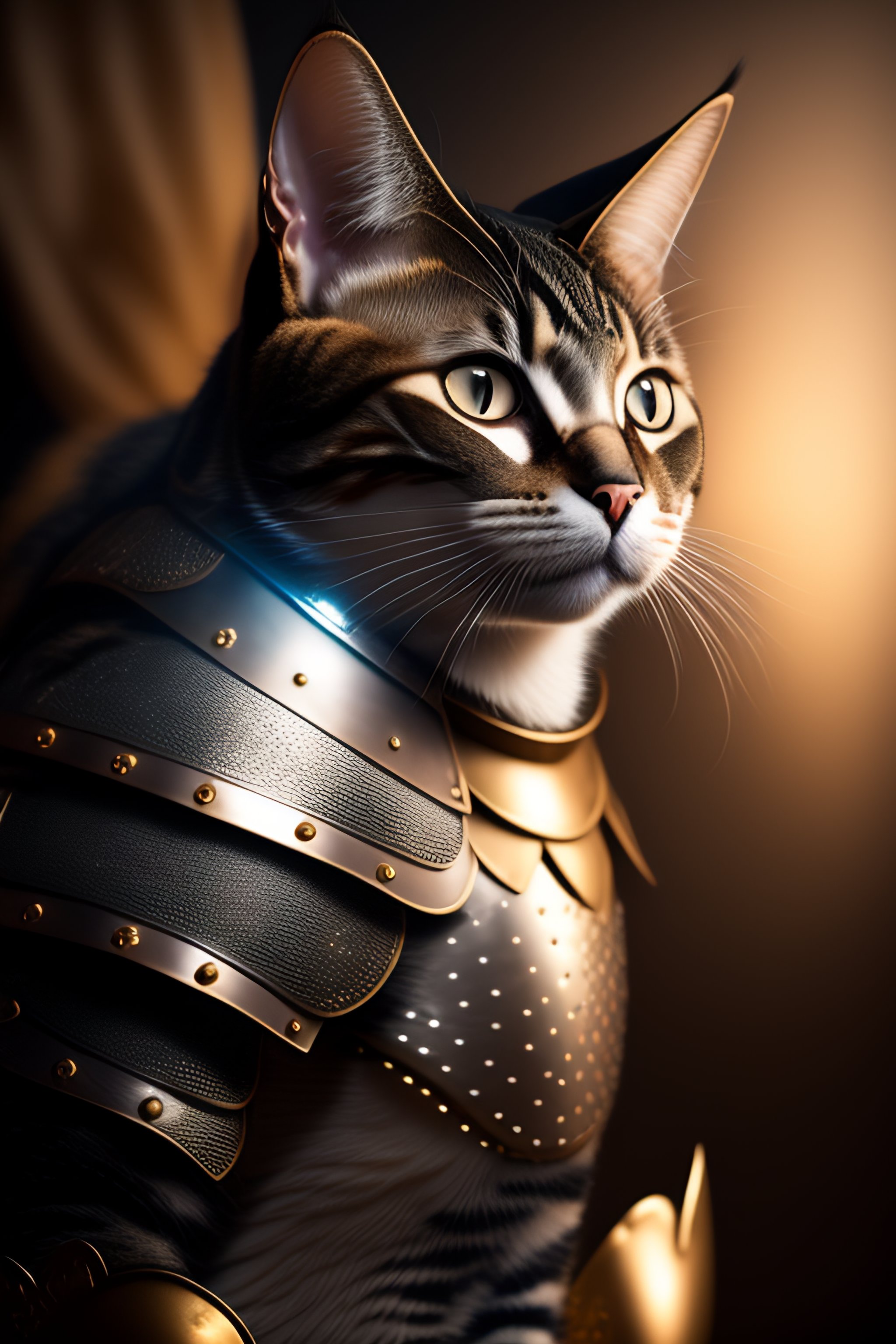 Lexica - A CAT WITH A KNIGHT ARMOUR PHOTO STUDIO LIGHTING HIPERREALISTIC