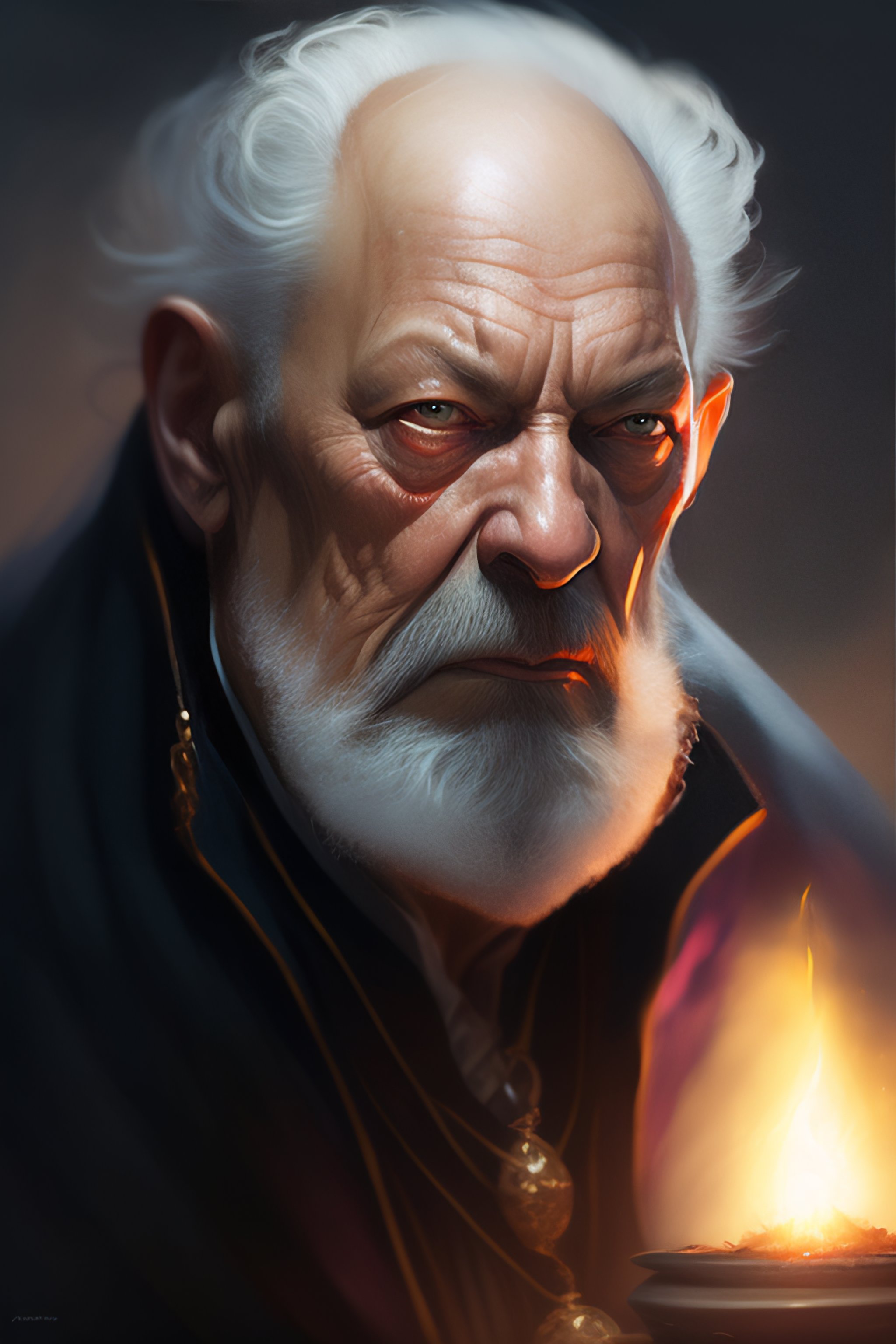 Lexica - Evil warlock, Portrait of Old mage, evil!!!!, wrinkled, Andy ...
