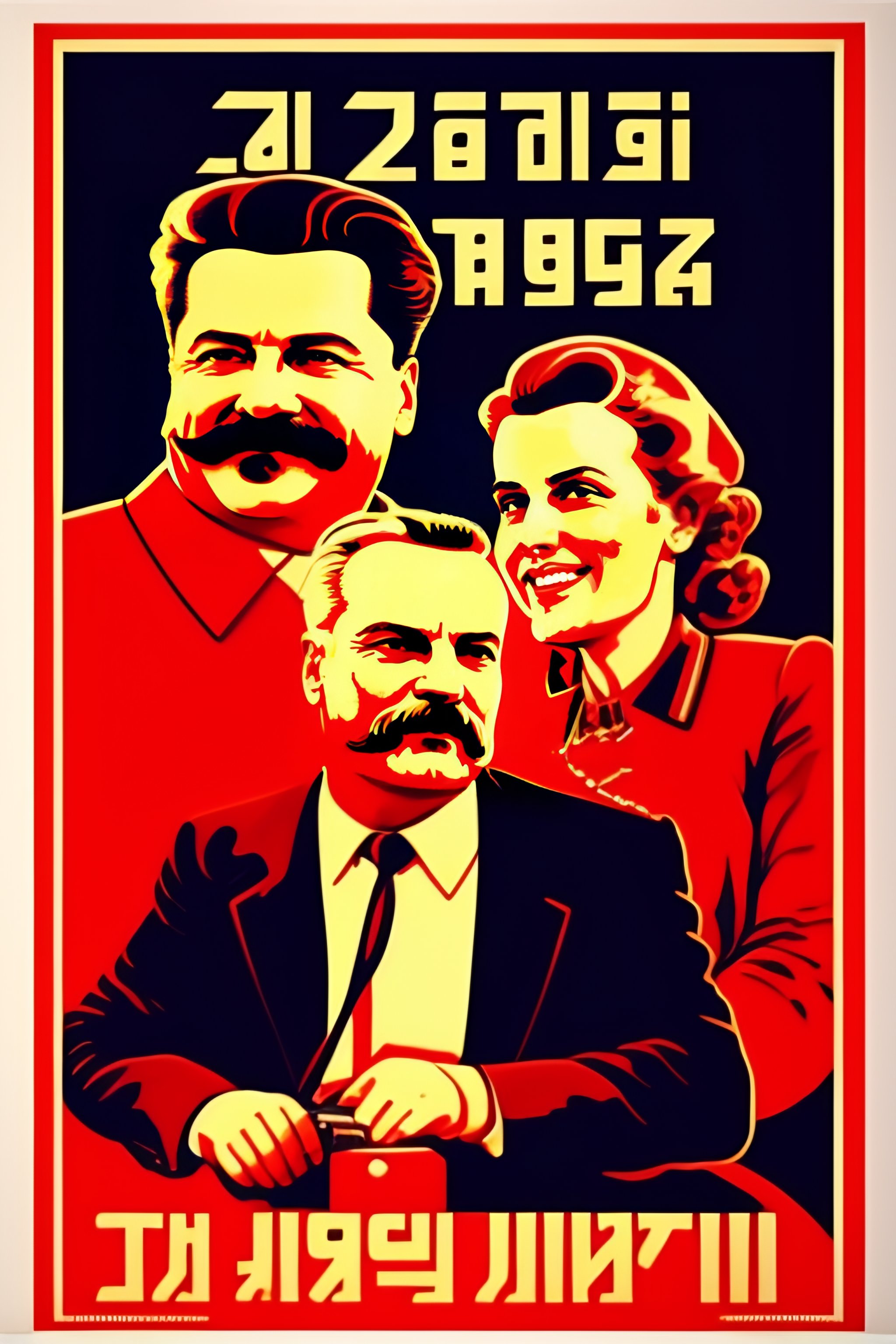 Lexica - Soviet style propaganda poster with Stalin and Lenin calls to ...