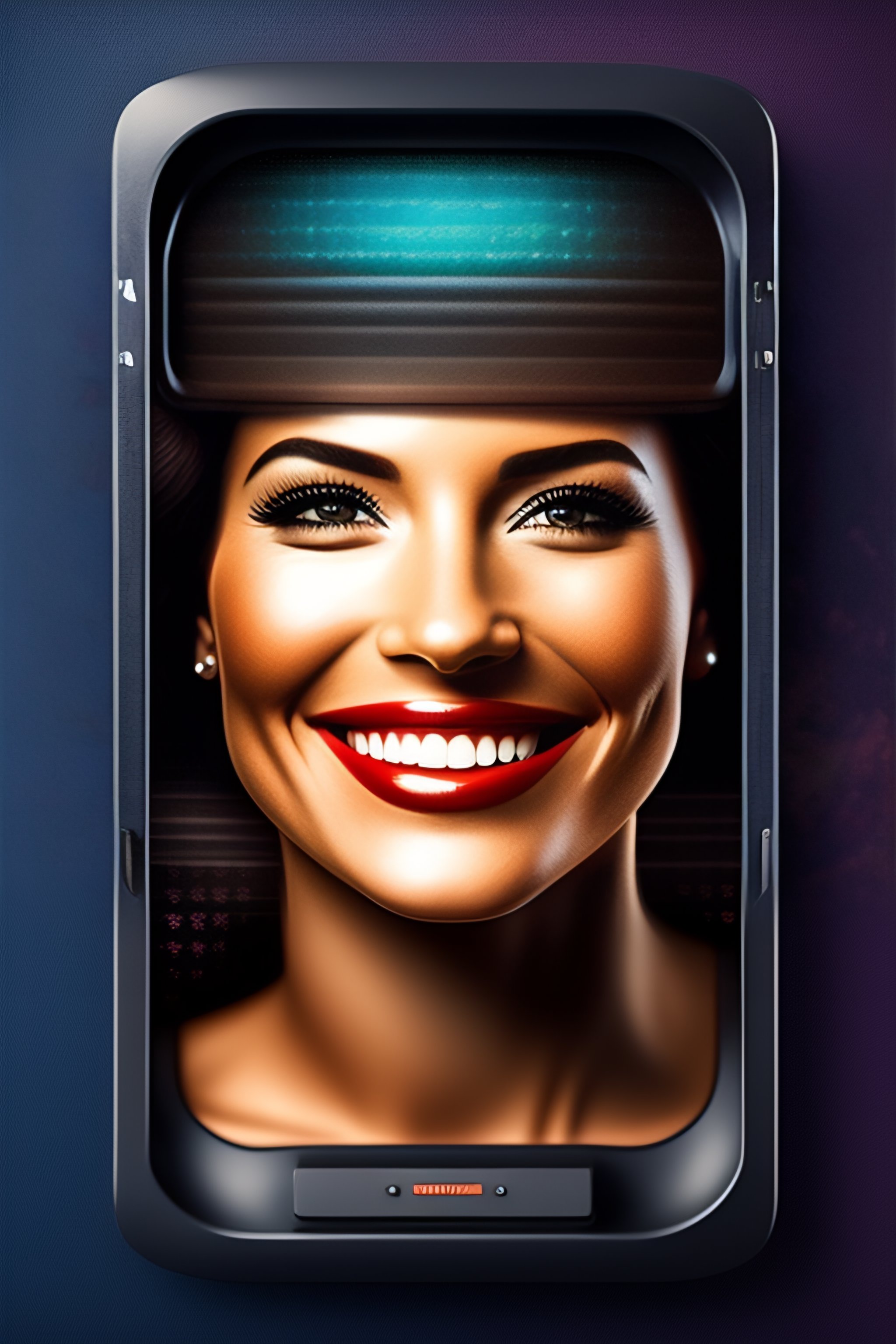 Lexica - Old computer screen with pixelated smiling, face , retro, high ...