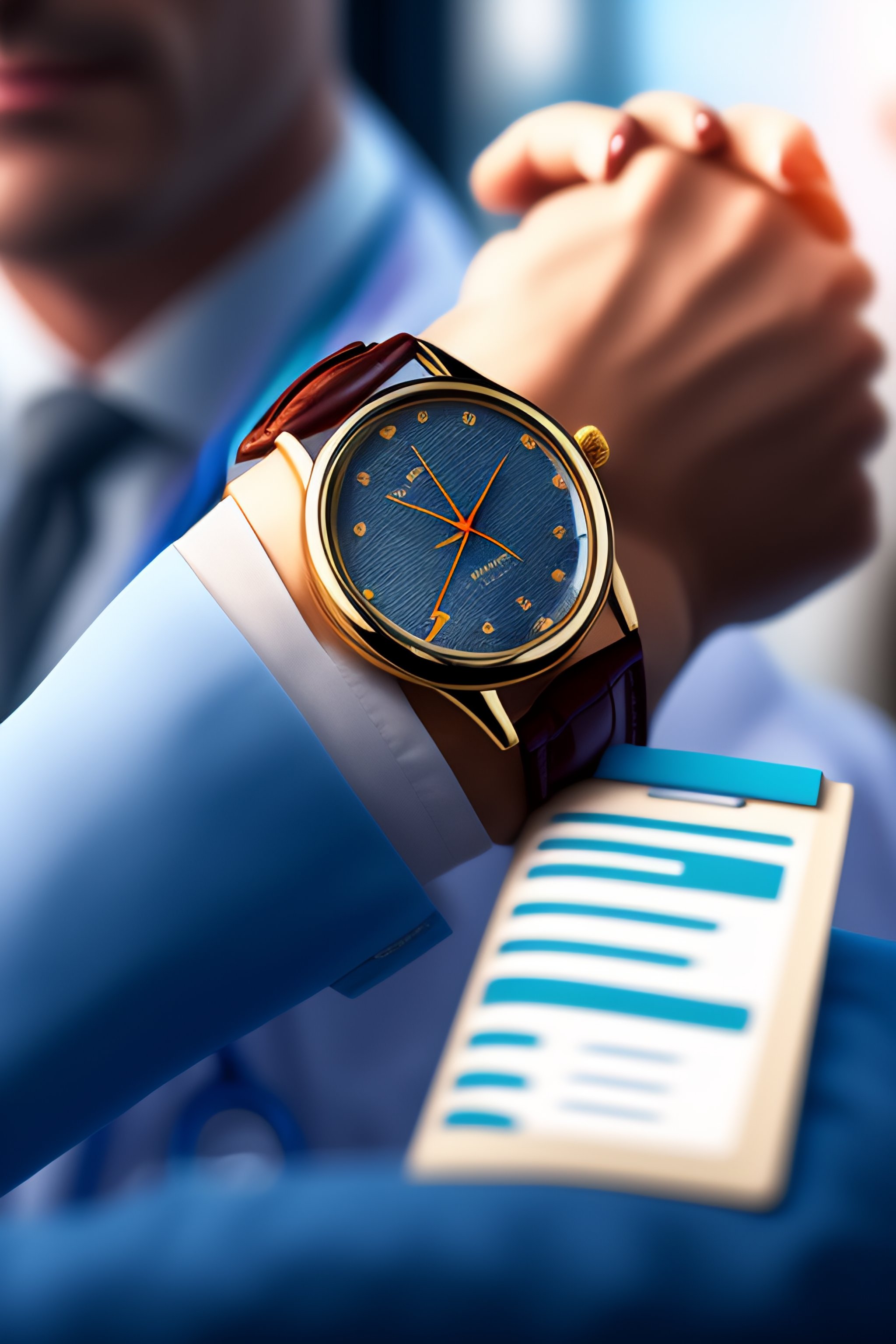 Lexica - Photorealistic doctor pointing at Wristwatch with a checklist ...