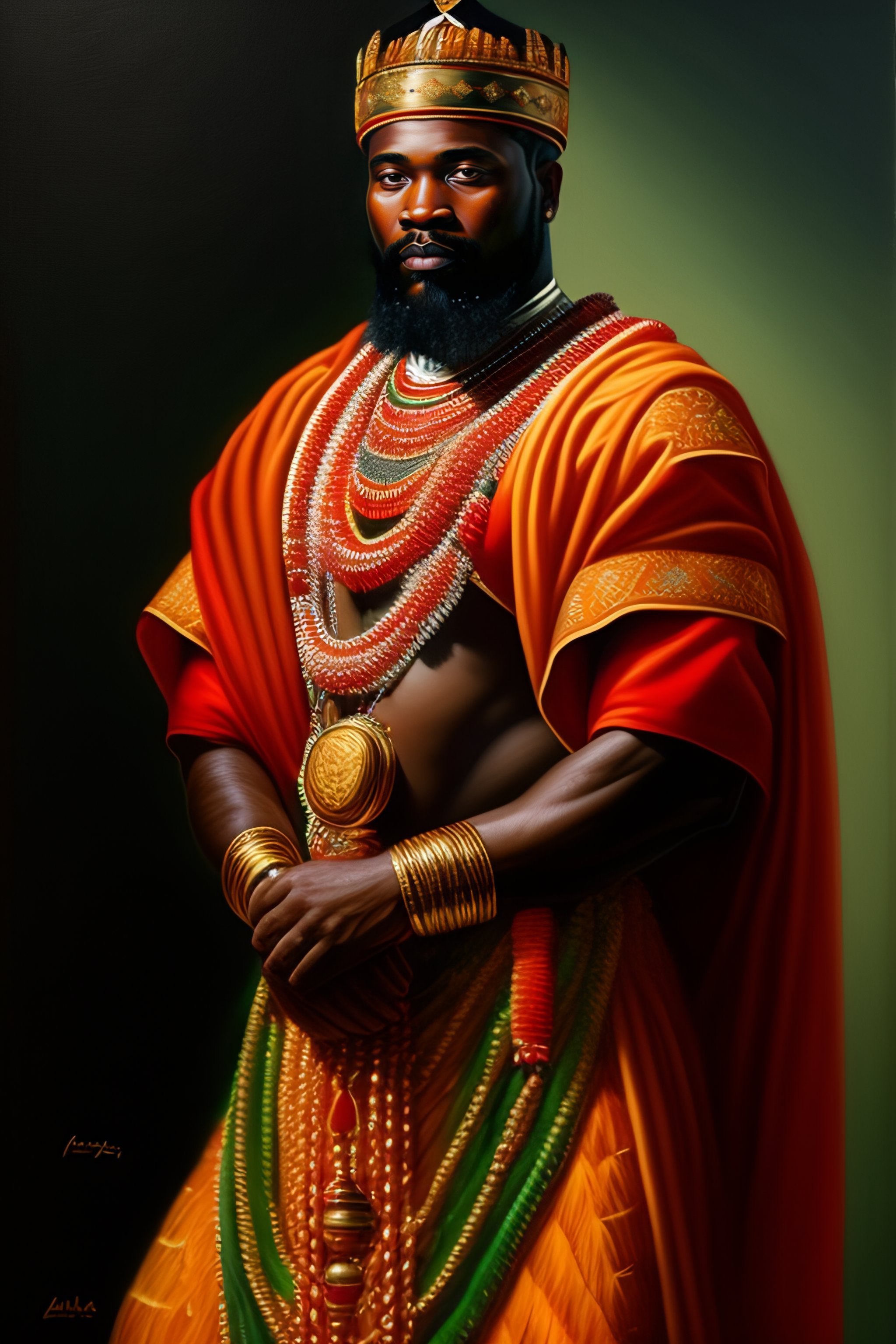 Lexica - Oil painting of an igbo king