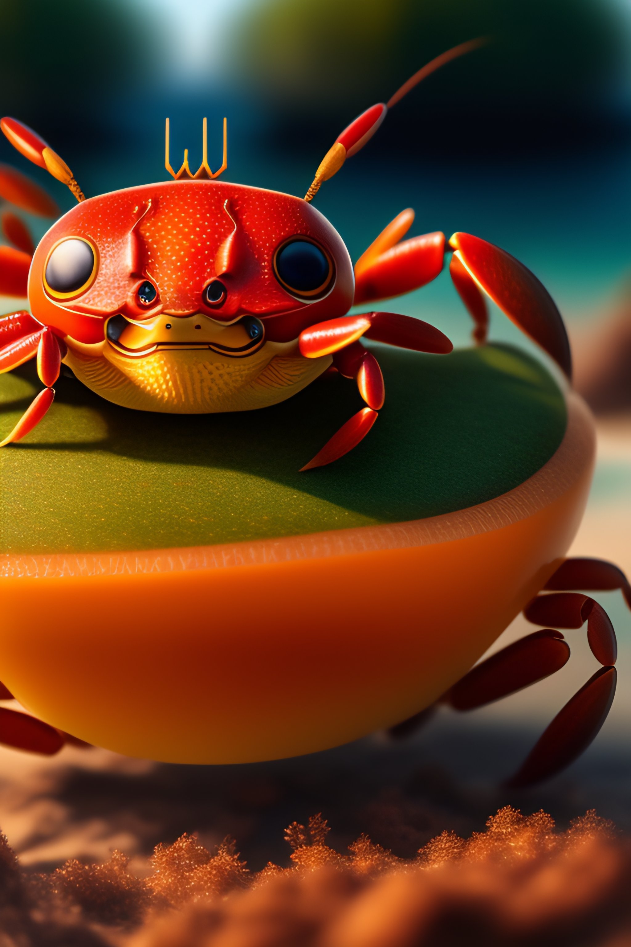 Lexica - An anime crab, with pokemon face, in the mangrove, quality ...