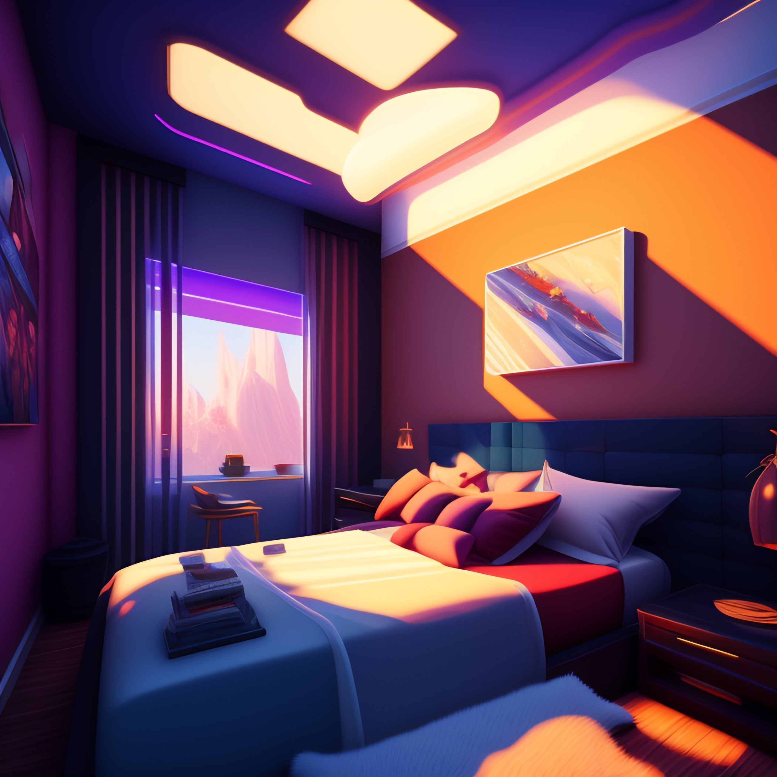 Lexica - A messy gamer girl bedroom, vector illustration, in marble ...