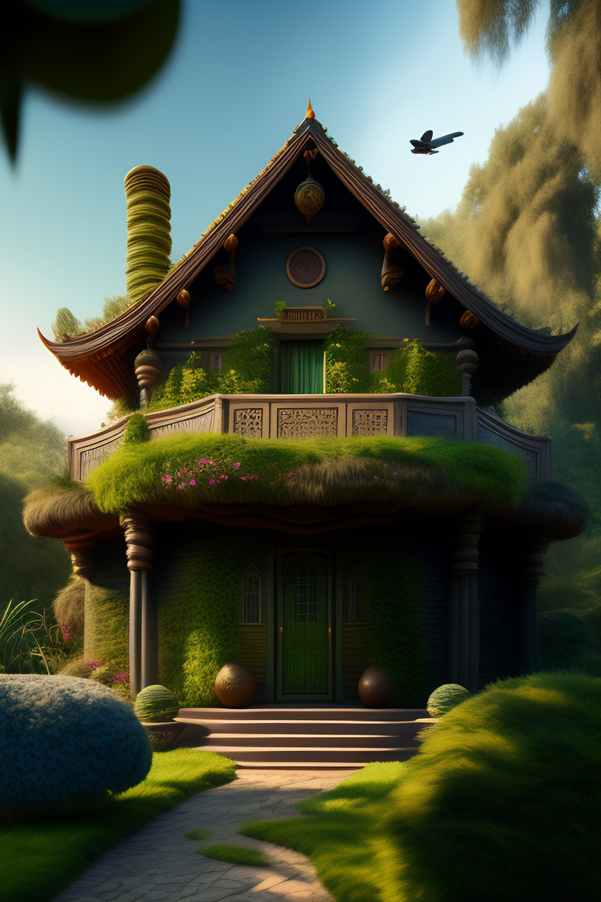 Lexica - A realistic background detailed of yoda's house, movie picture ...
