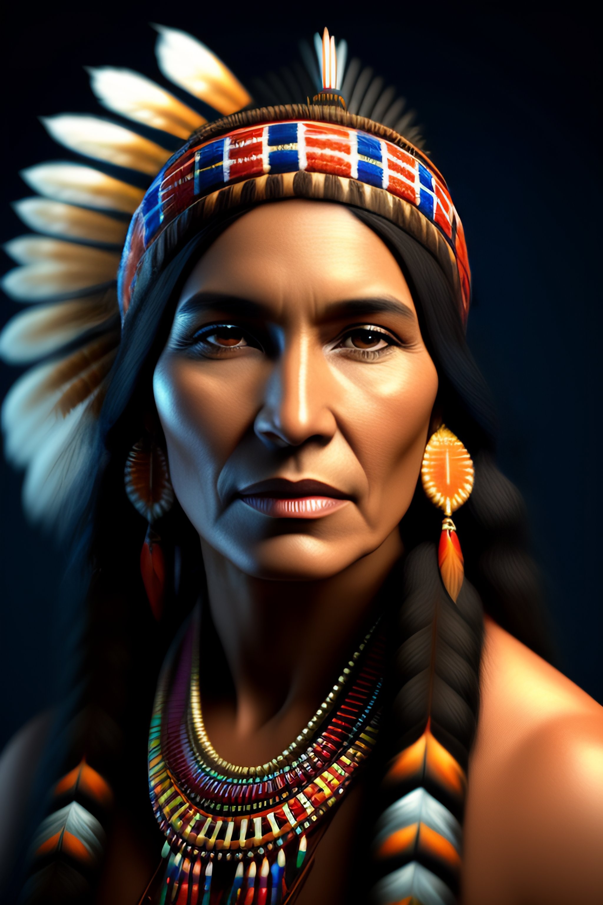 Lexica - Native american portrait in 3d digital art
