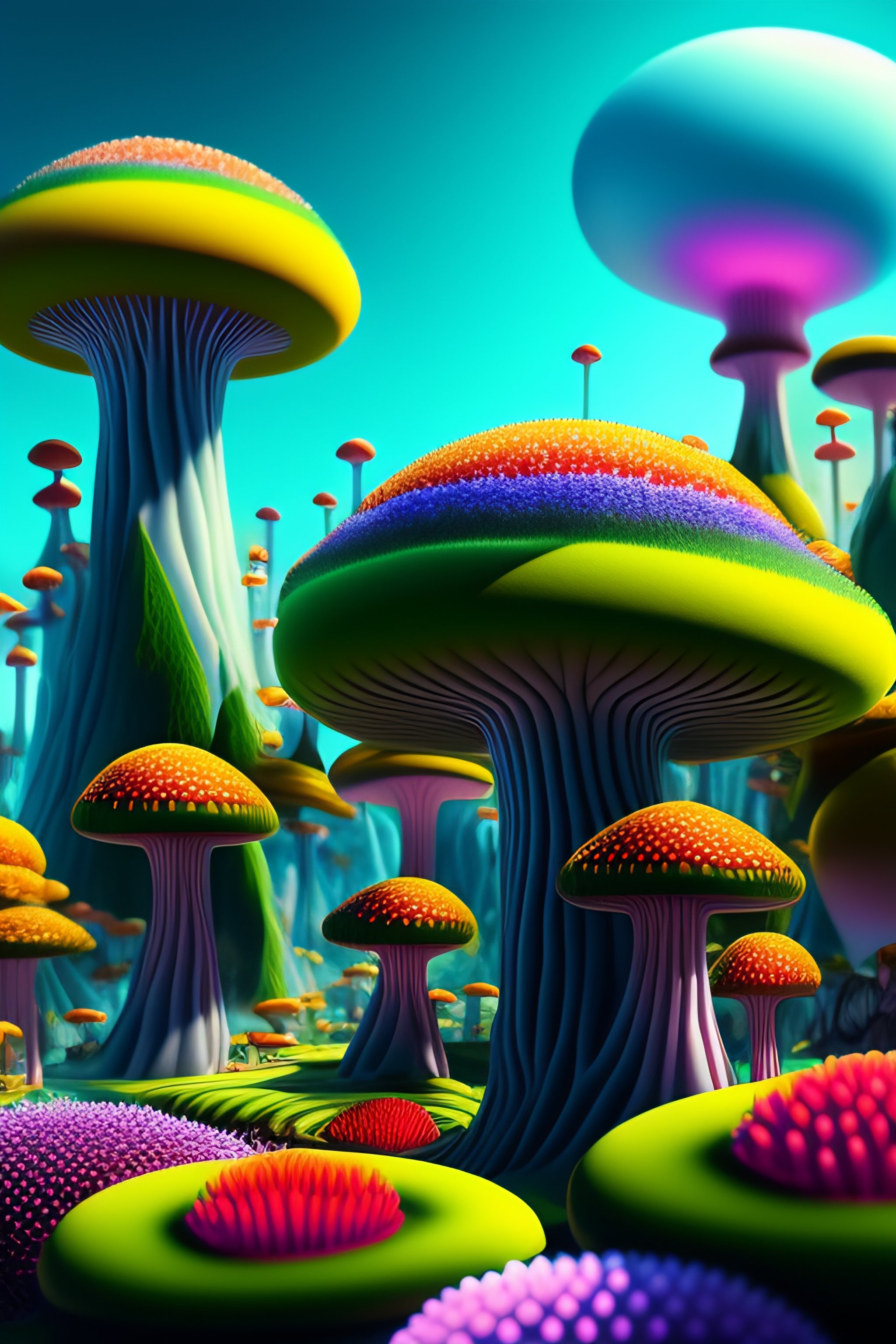 Lexica - Nature, high resolution, very detailed, crowded aliens, weird ...