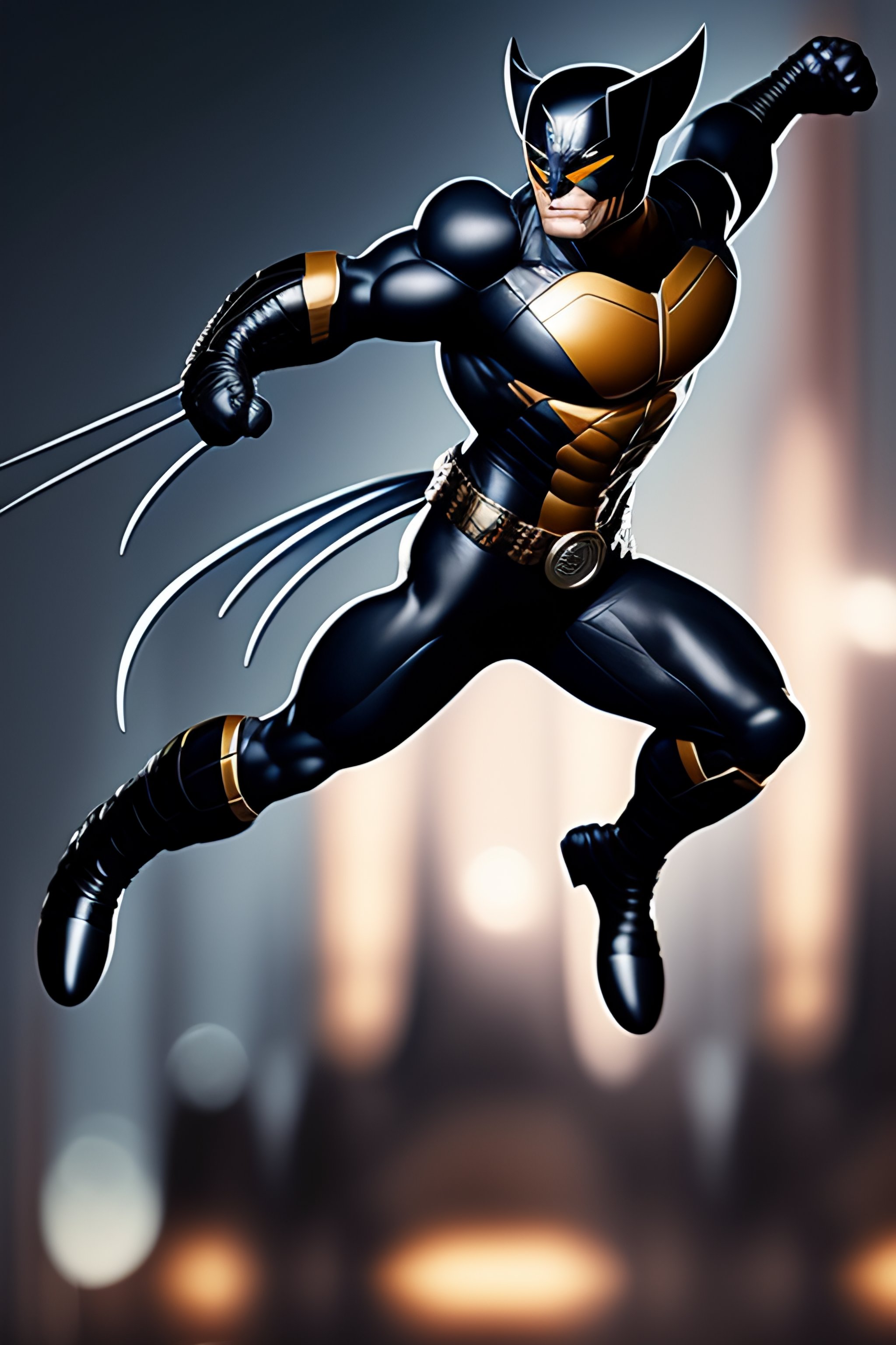 Lexica - Wolverine xmen leaping black costume