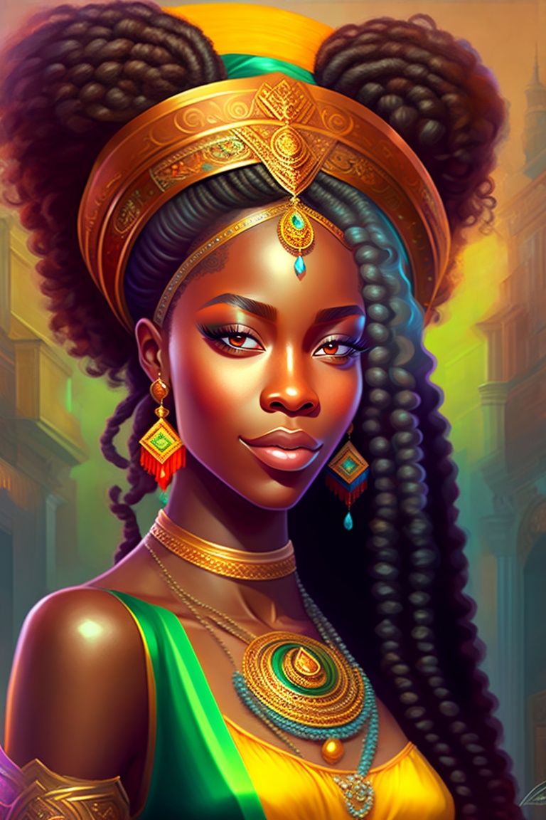 Lexica - Image of goddess beautiful jamaican rasta woman with locs, d ...