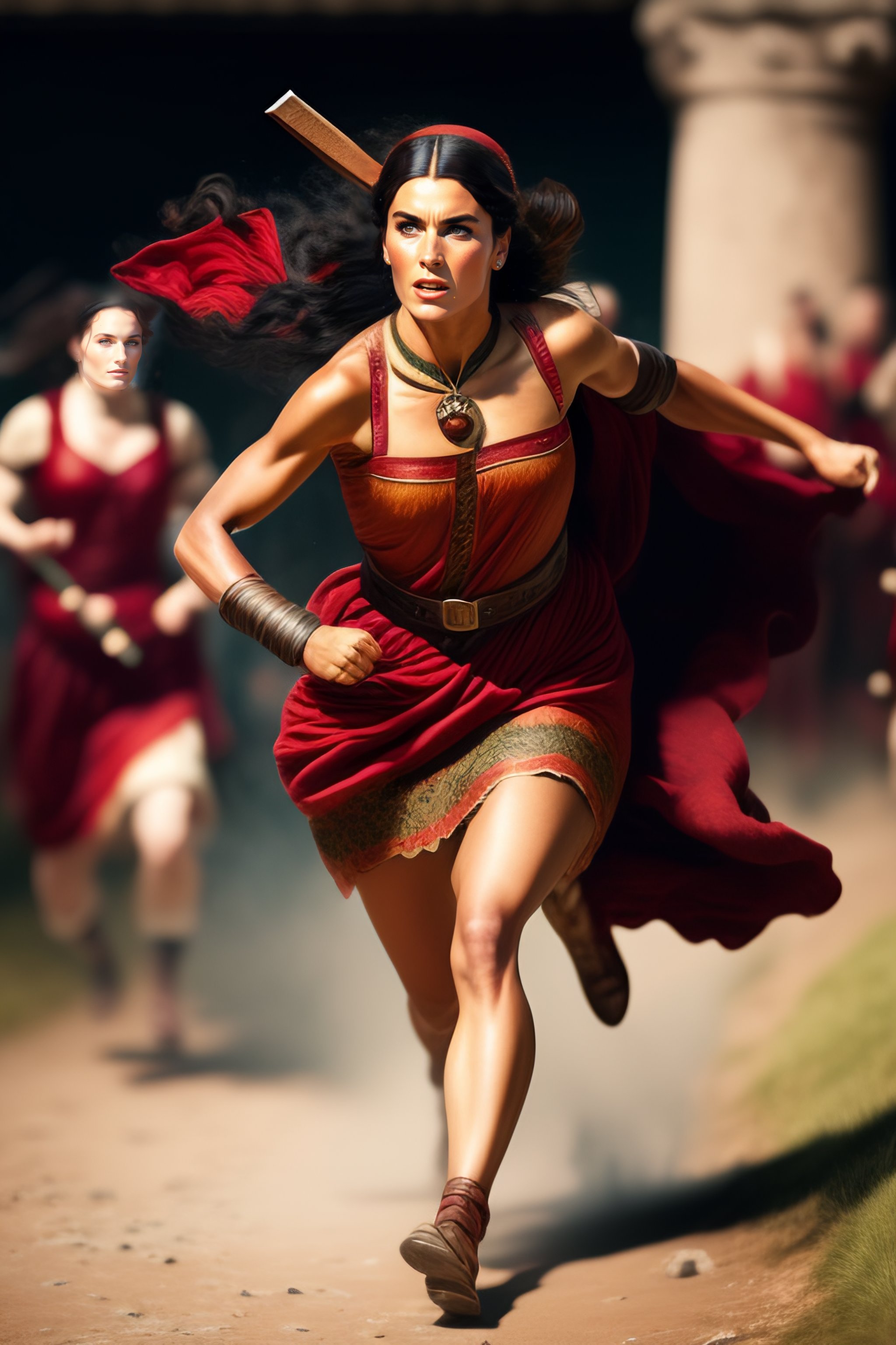 Lexica - Ancient Roman running from the front, wearing a skirt, and ...