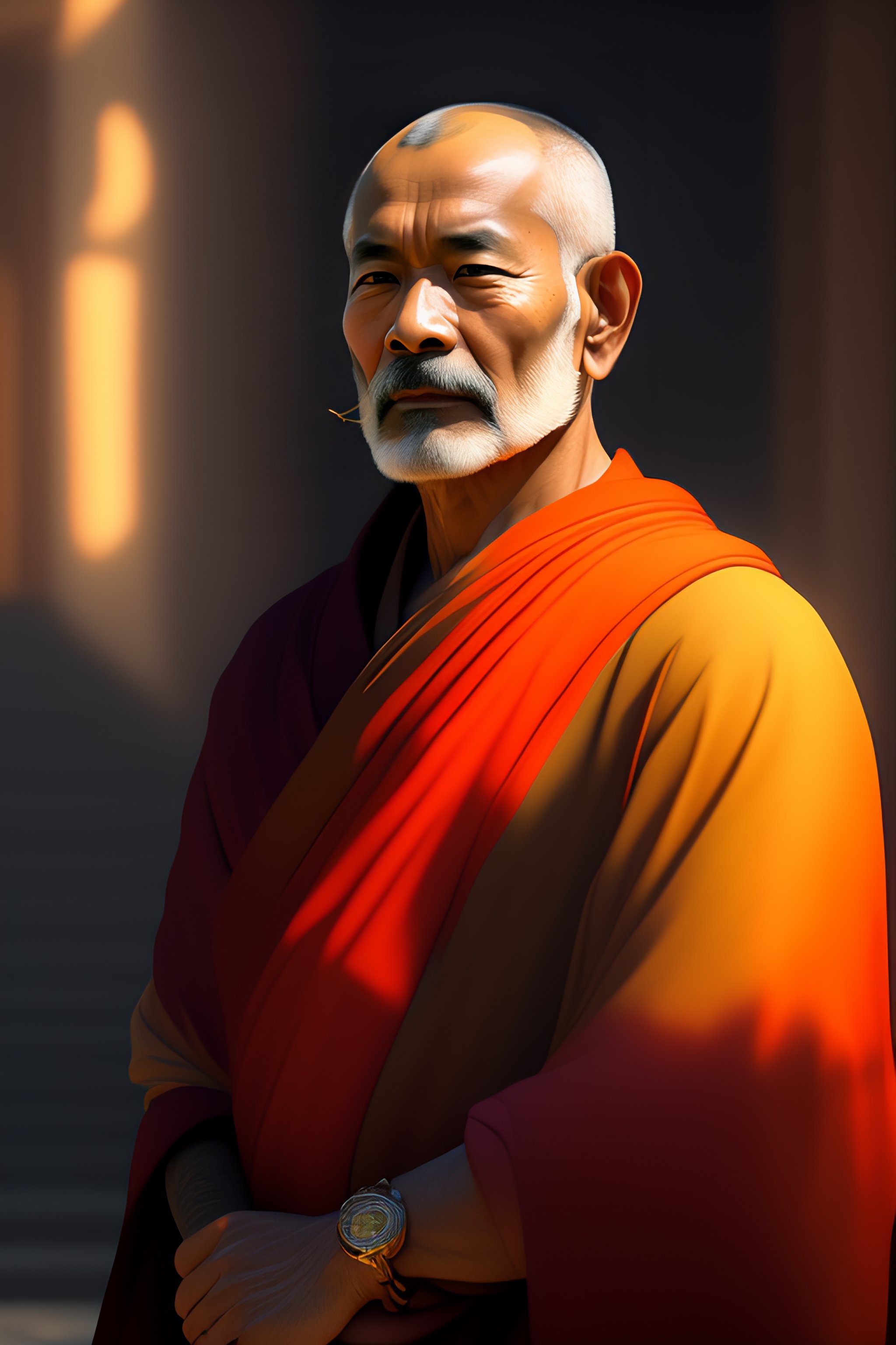 Lexica - Portrait of a hindu monk by yoshitomo nara, digital painting ...