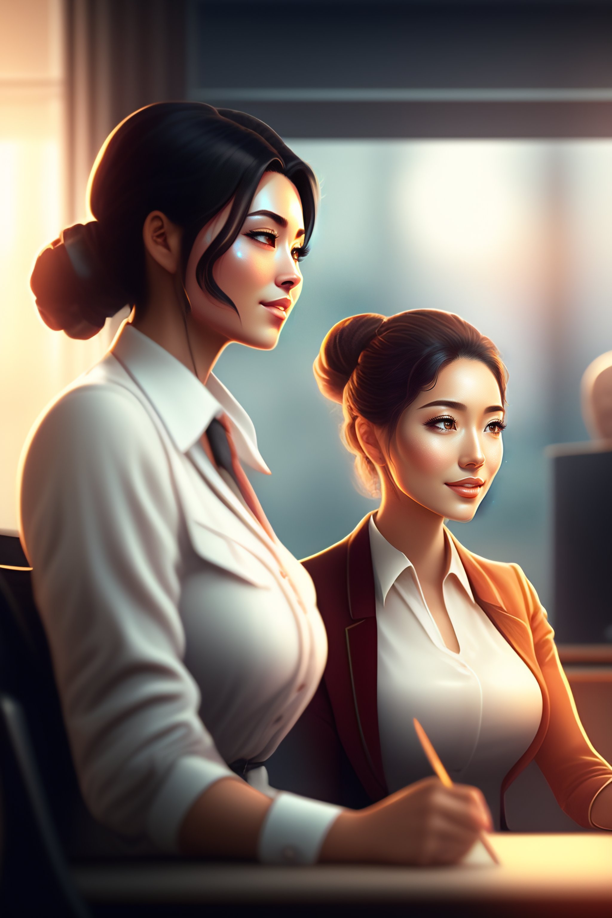 Lexica - Two beautiful an old teacher and a young teacher talking at ...