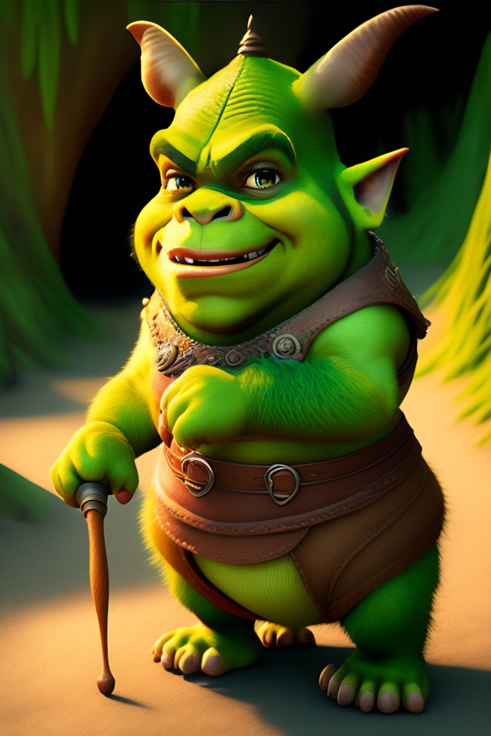 Lexica - Shrek monster fight fiona