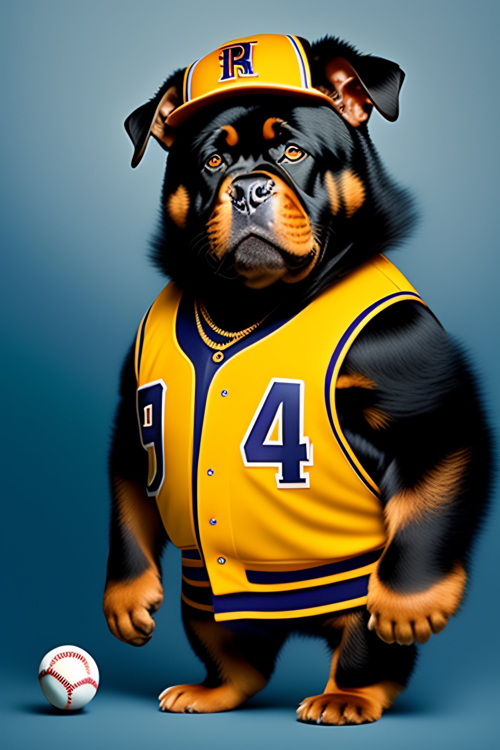 Lexica - A mascot of an antropomorphic rottweiler baseball team , by ...