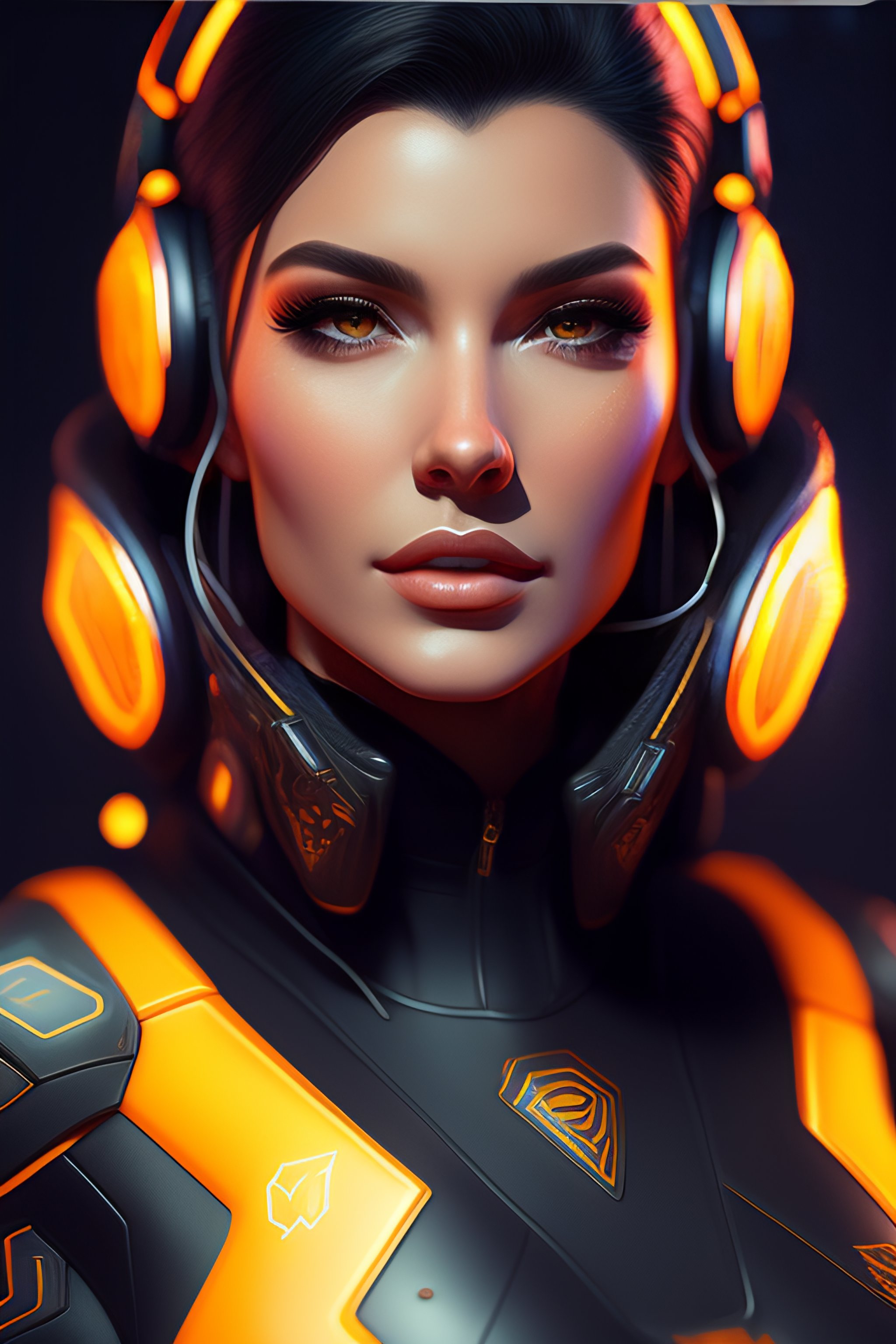 Lexica - Symmetry portrait of dva from overwatch, closeup, sci - fi ...