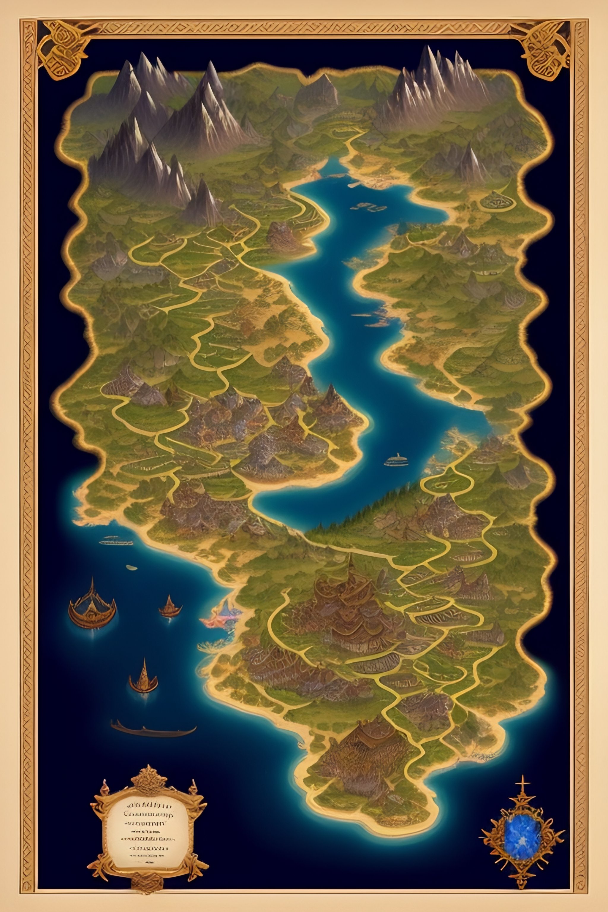 Lexica - An illustrated fantasy country map, tabletop game, detailed ...