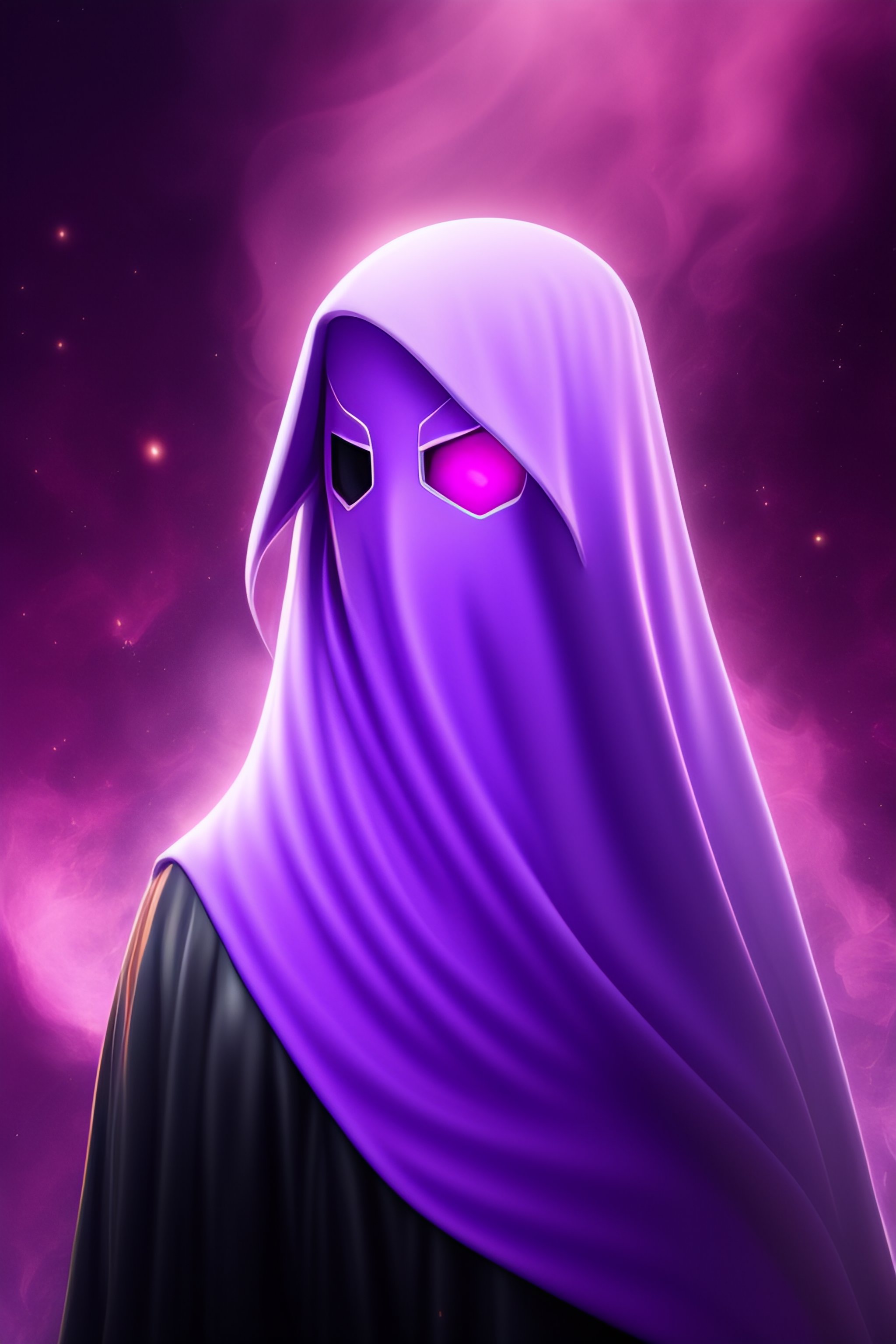 Lexica - Purple ghost simple, anime style