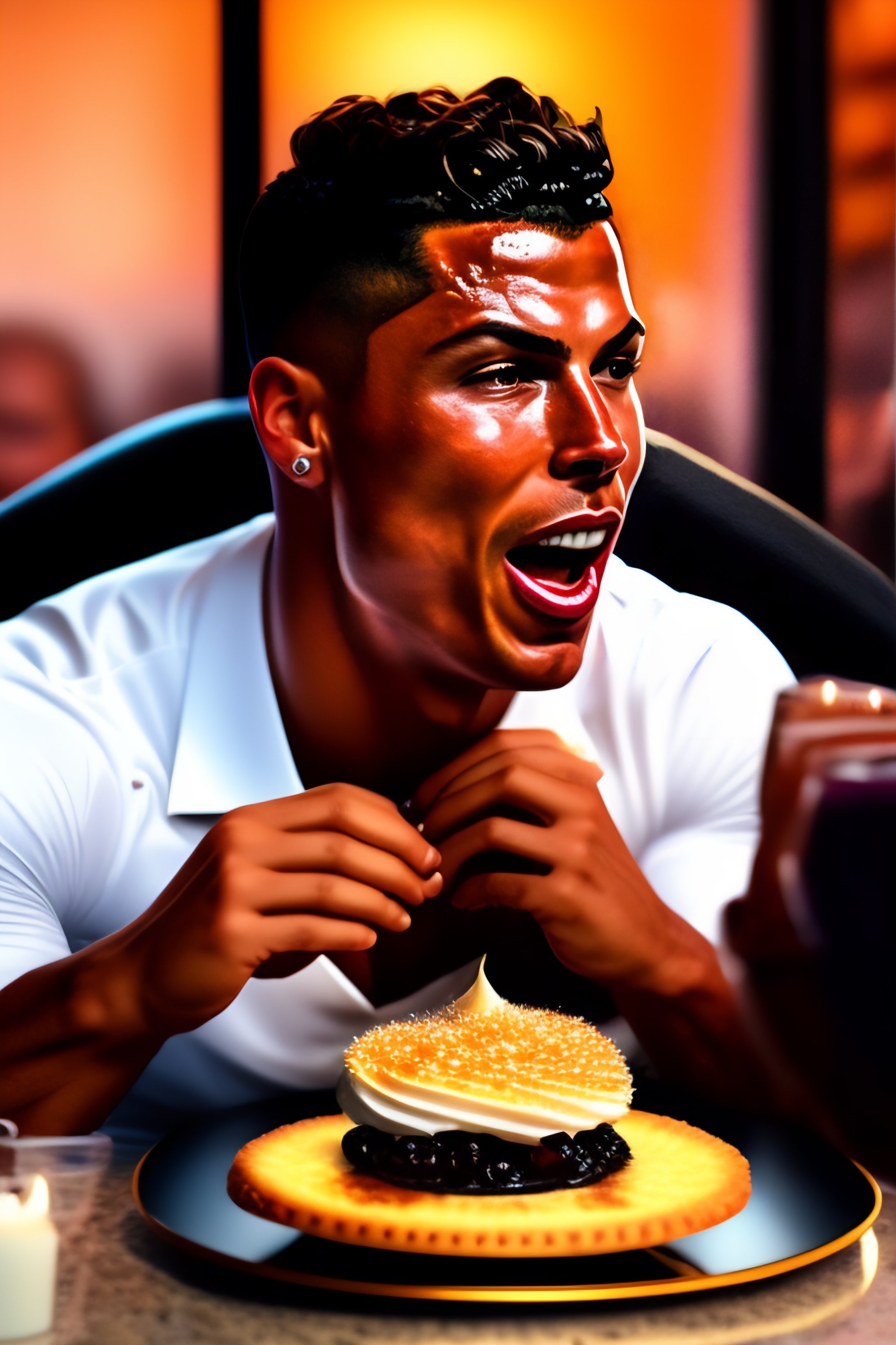 Lexica - Ronaldo crying in dessert