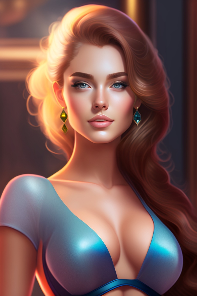 Lexica - Hot girl with big brest, sideways