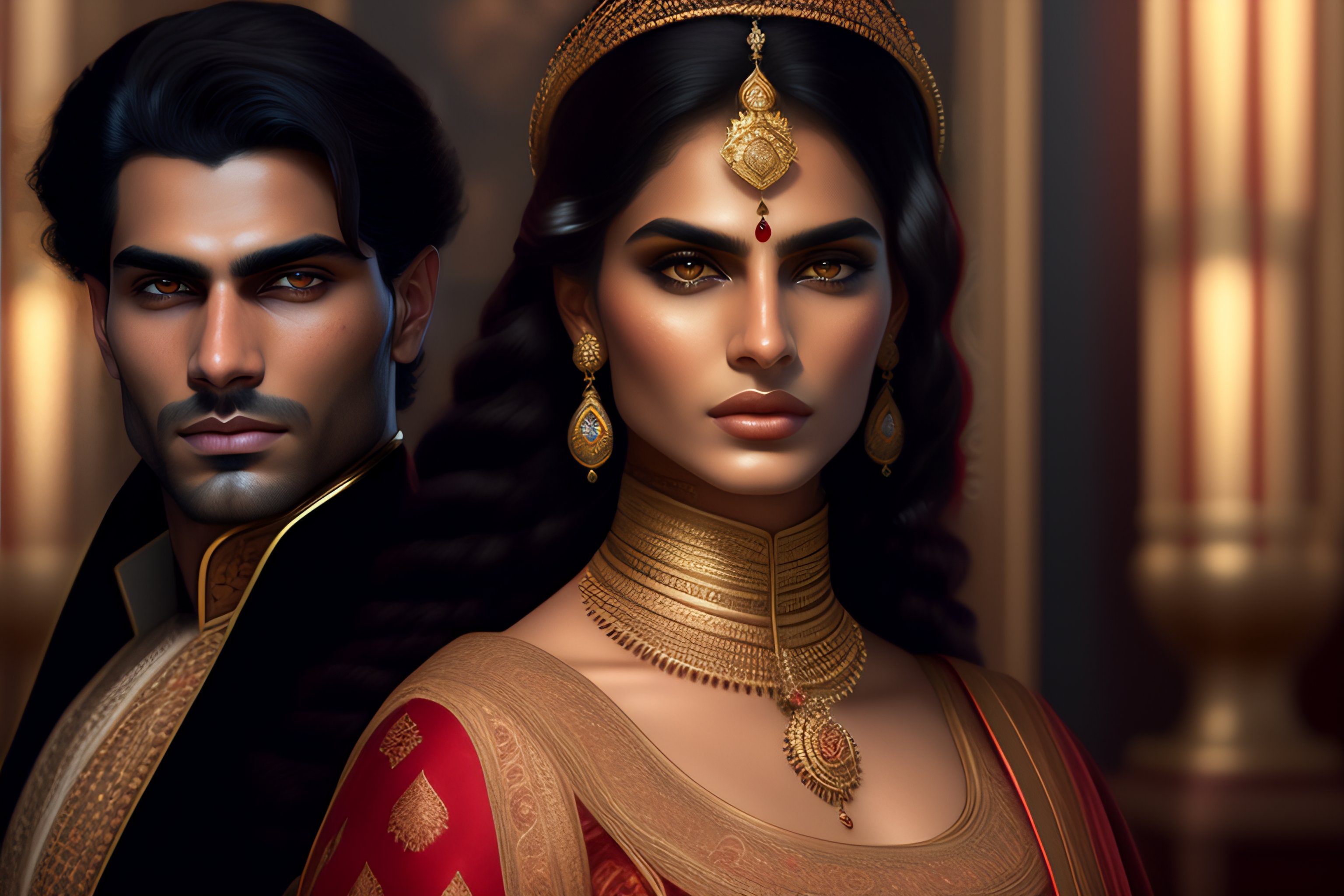 Lexica - A portrait of handsome young male indo-persian satan and his ...