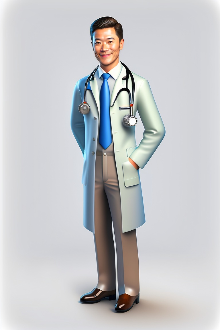 Lexica - Front view doctor, no background