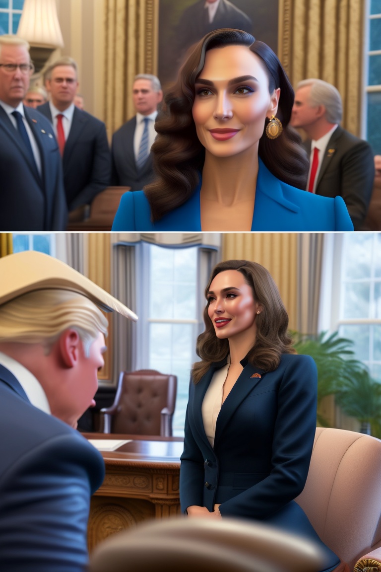 Lexica - Gal Gadot as the president of the United States, with a gray ...