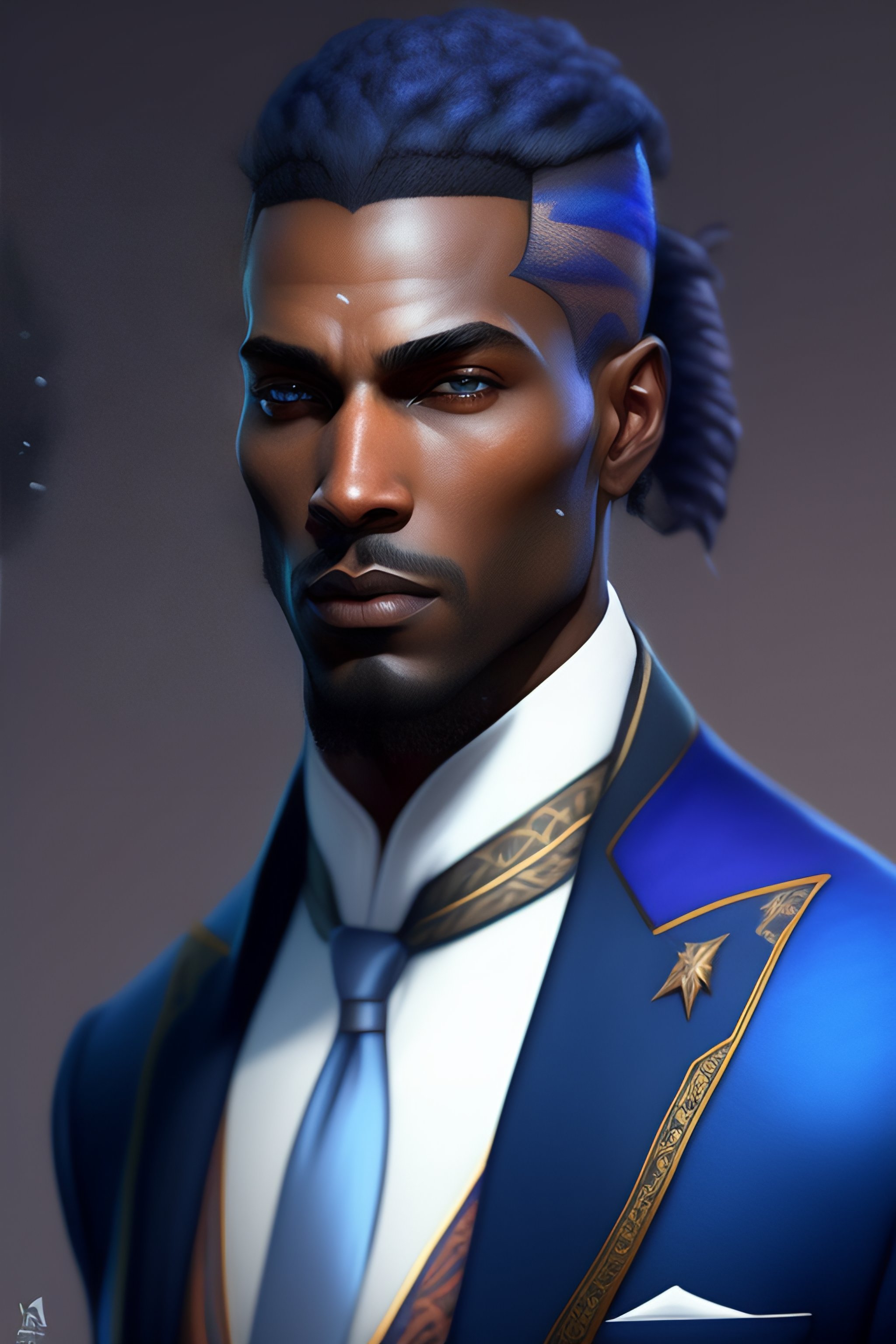 Lexica - Male blue genasi, wearing aged suit, from d&d by greg ...