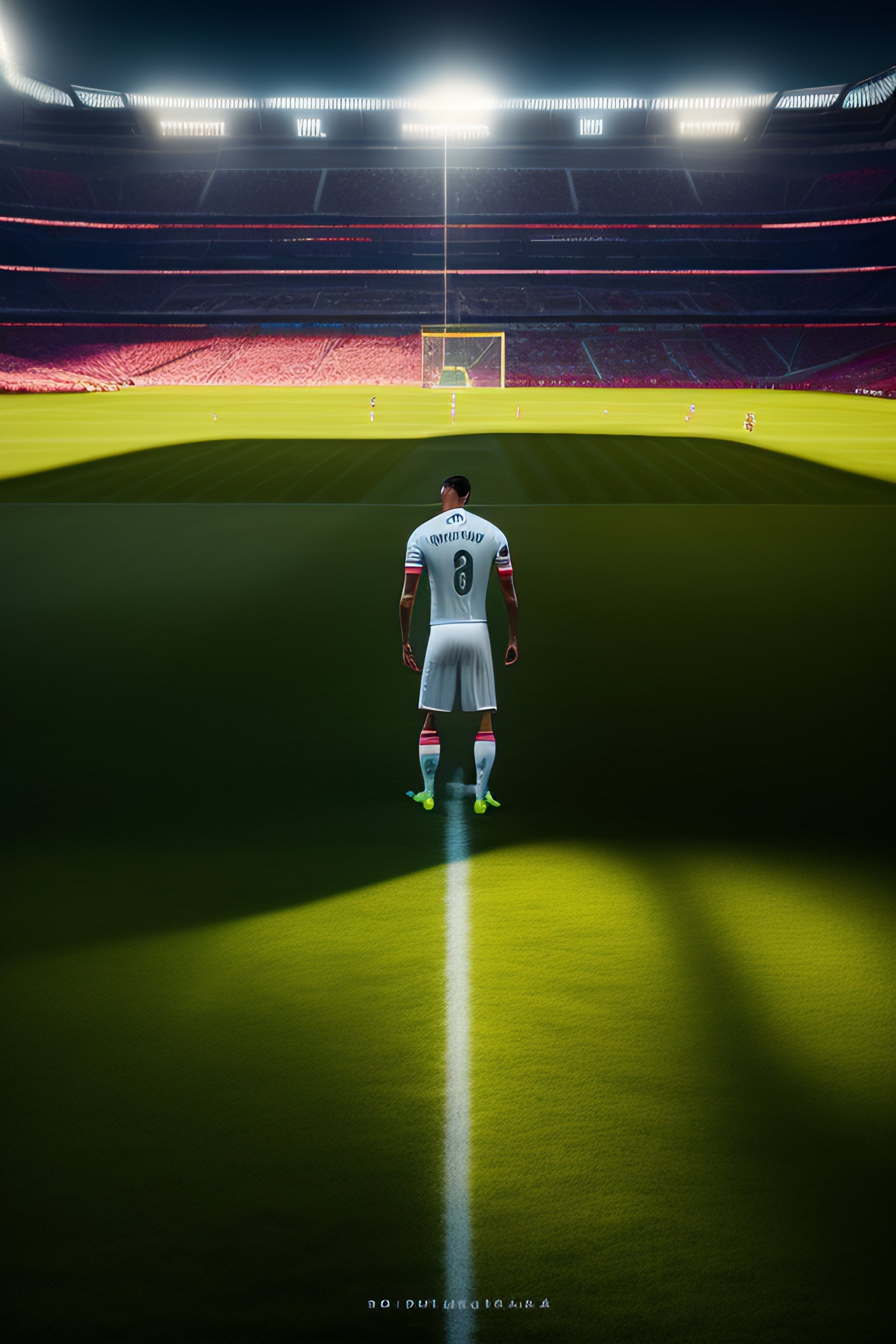 Lexica - 8k shot of C-Ronaldo, standing with the ball, facing the ...
