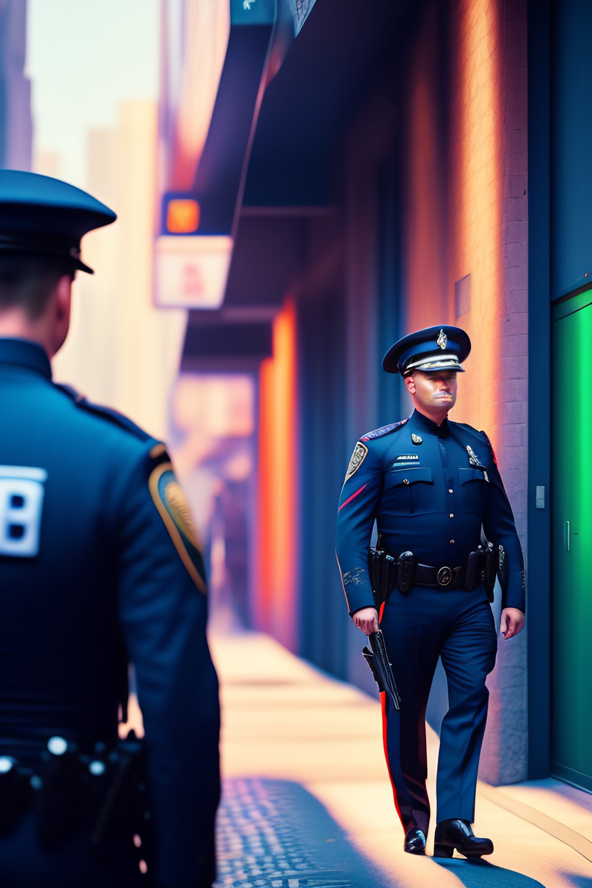 Lexica - Toronto Police officers, Canadian, white man standing in an ...