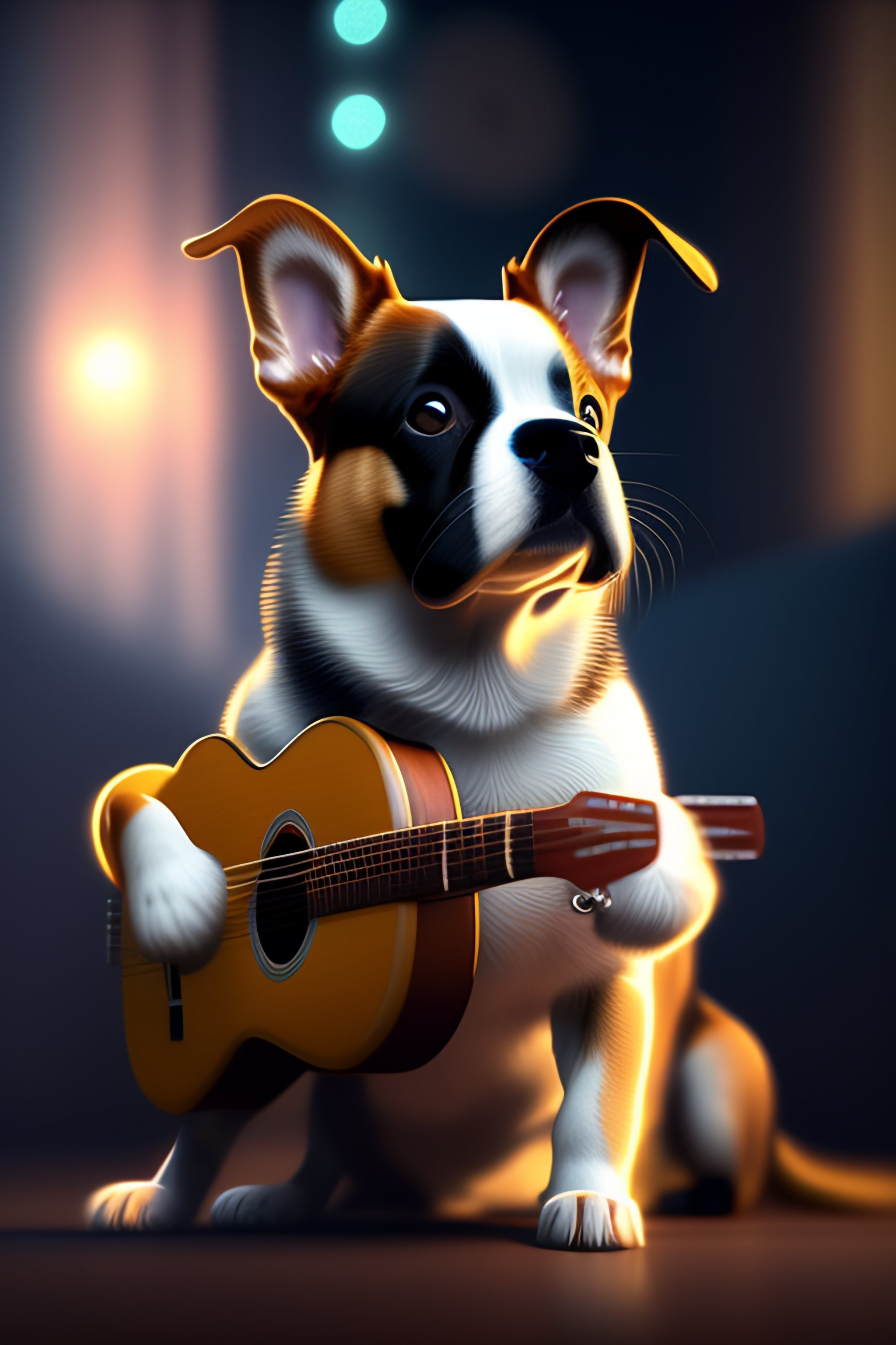 Lexica - Unreal engine dog playing guitar
