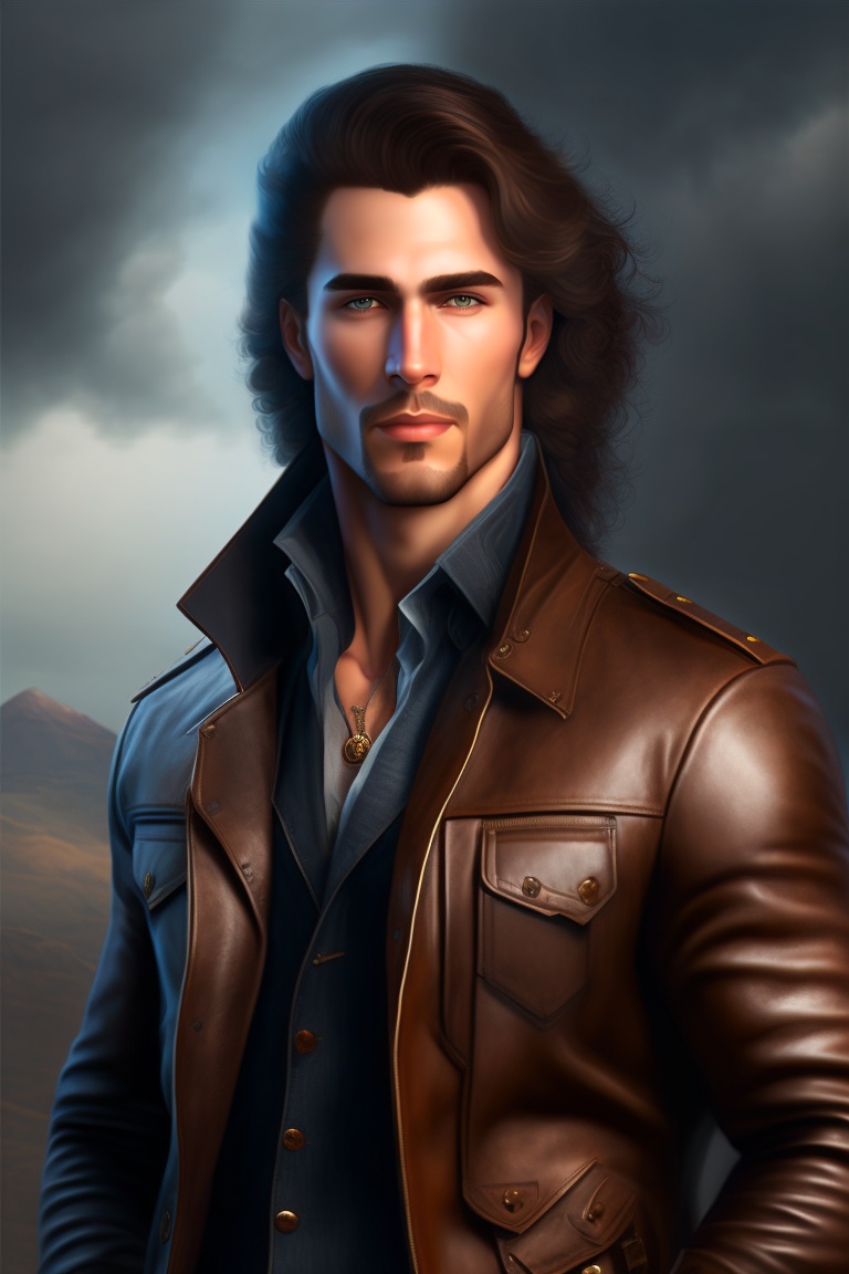 Lexica - A confident, 6-foot-tall man with curly, dark brown hair ...