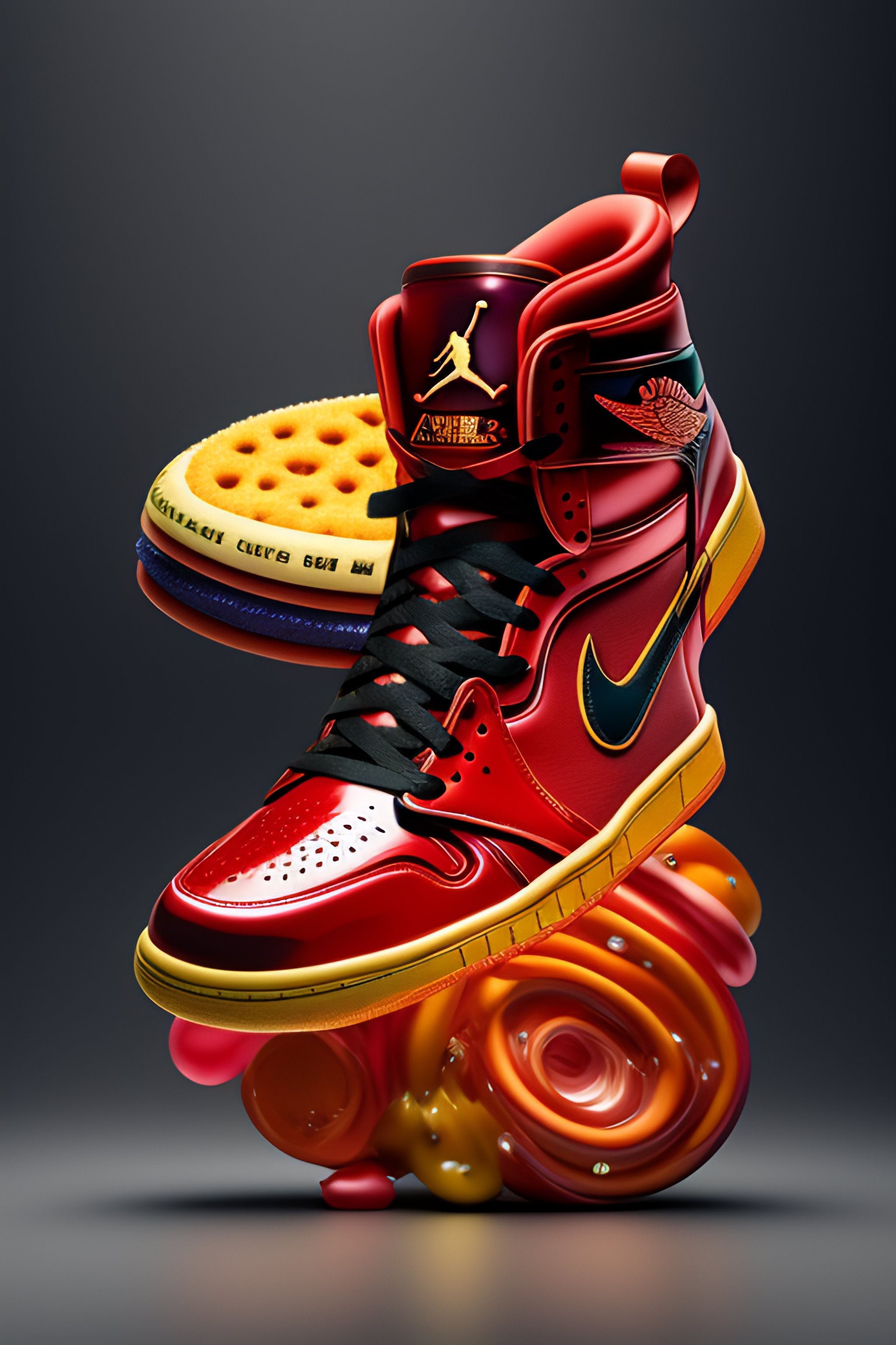 Lexica - One air jordan shoe made of junk food, ultrafine detailed ...