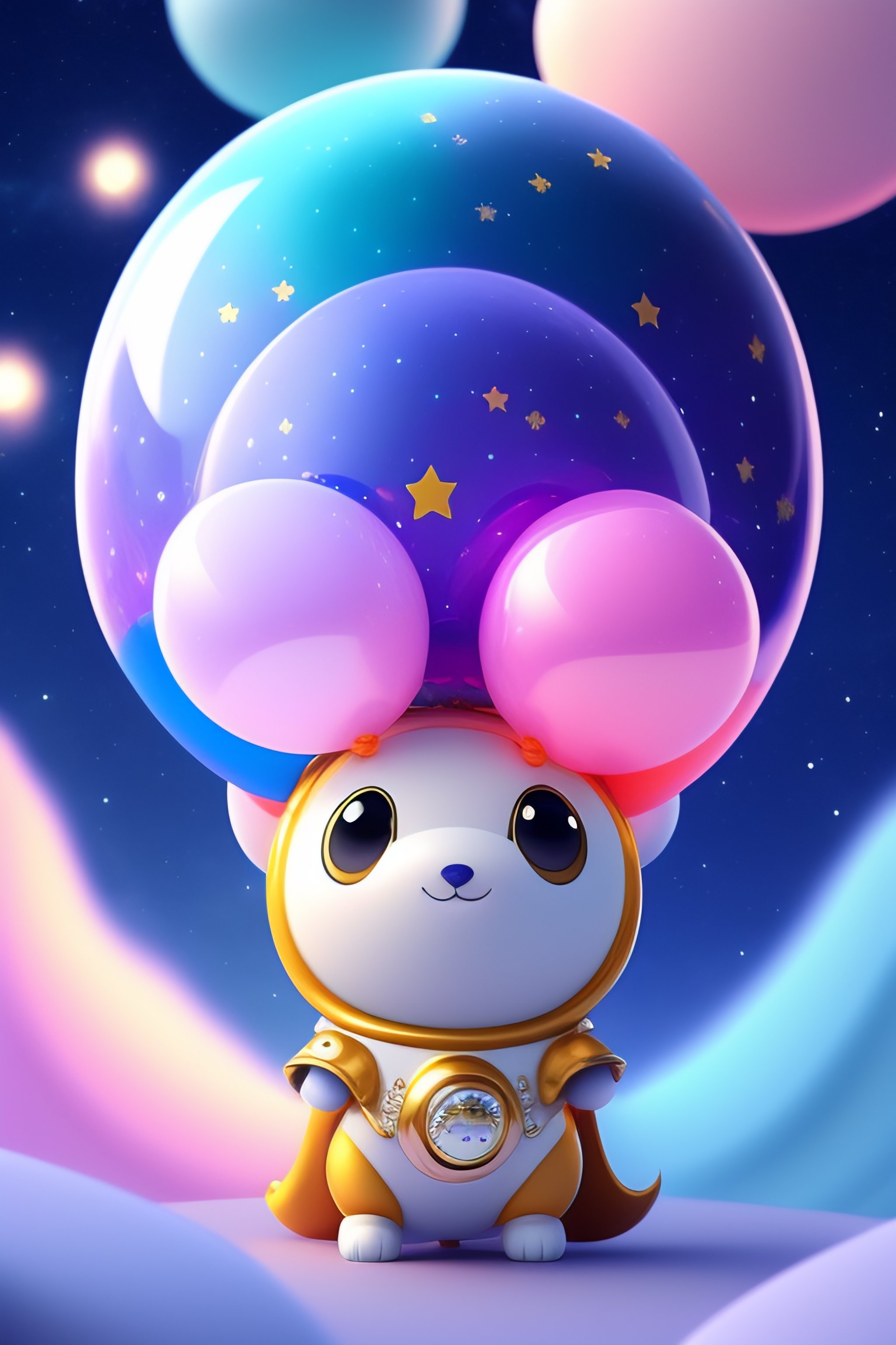Lexica - CUTE AND ADORABLE CARTOON FLUFFY SPACE BABY BIRTHDAY, BALLOONS ...