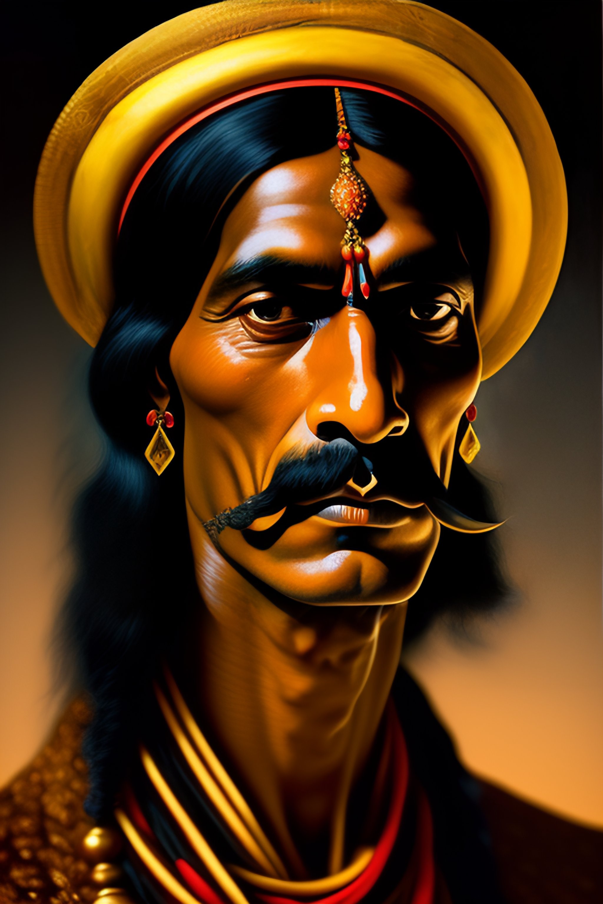 Lexica - Dali style portrait of an indian