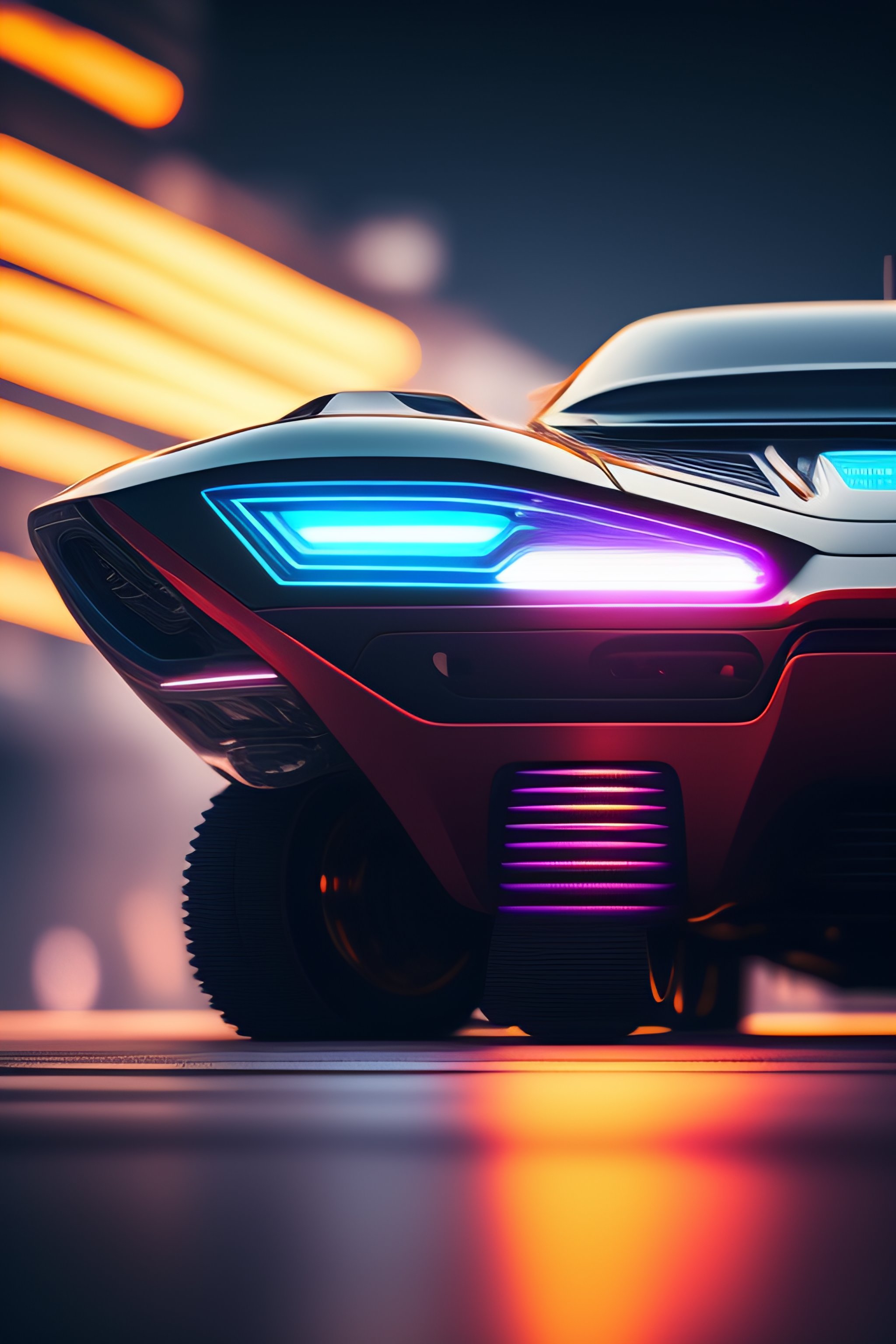 Lexica - High detailed hover car, cyberpunk sedan, drammatic light