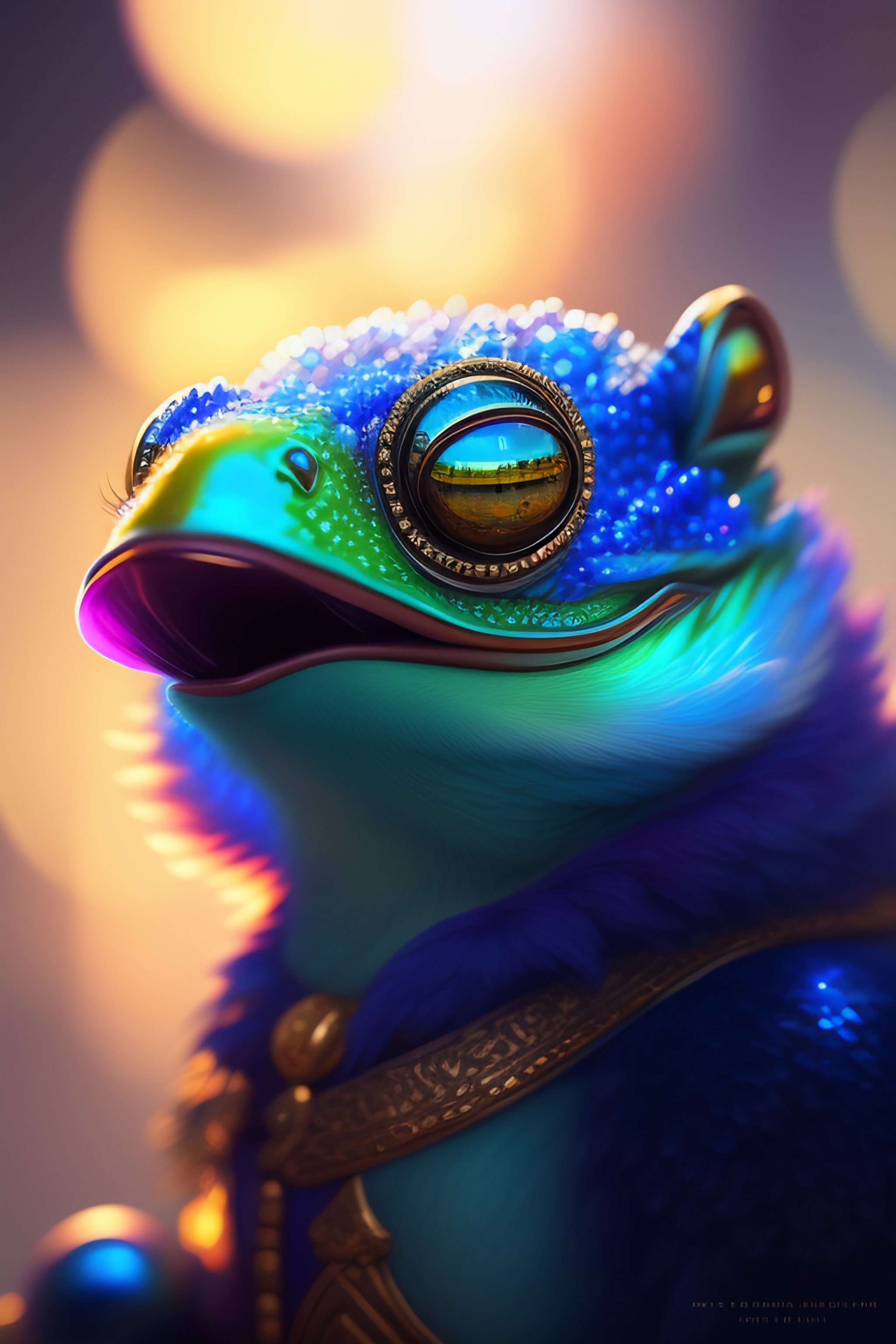 Lexica - Super rich happy pepe, luxury, blue crystals, greg rutkowski