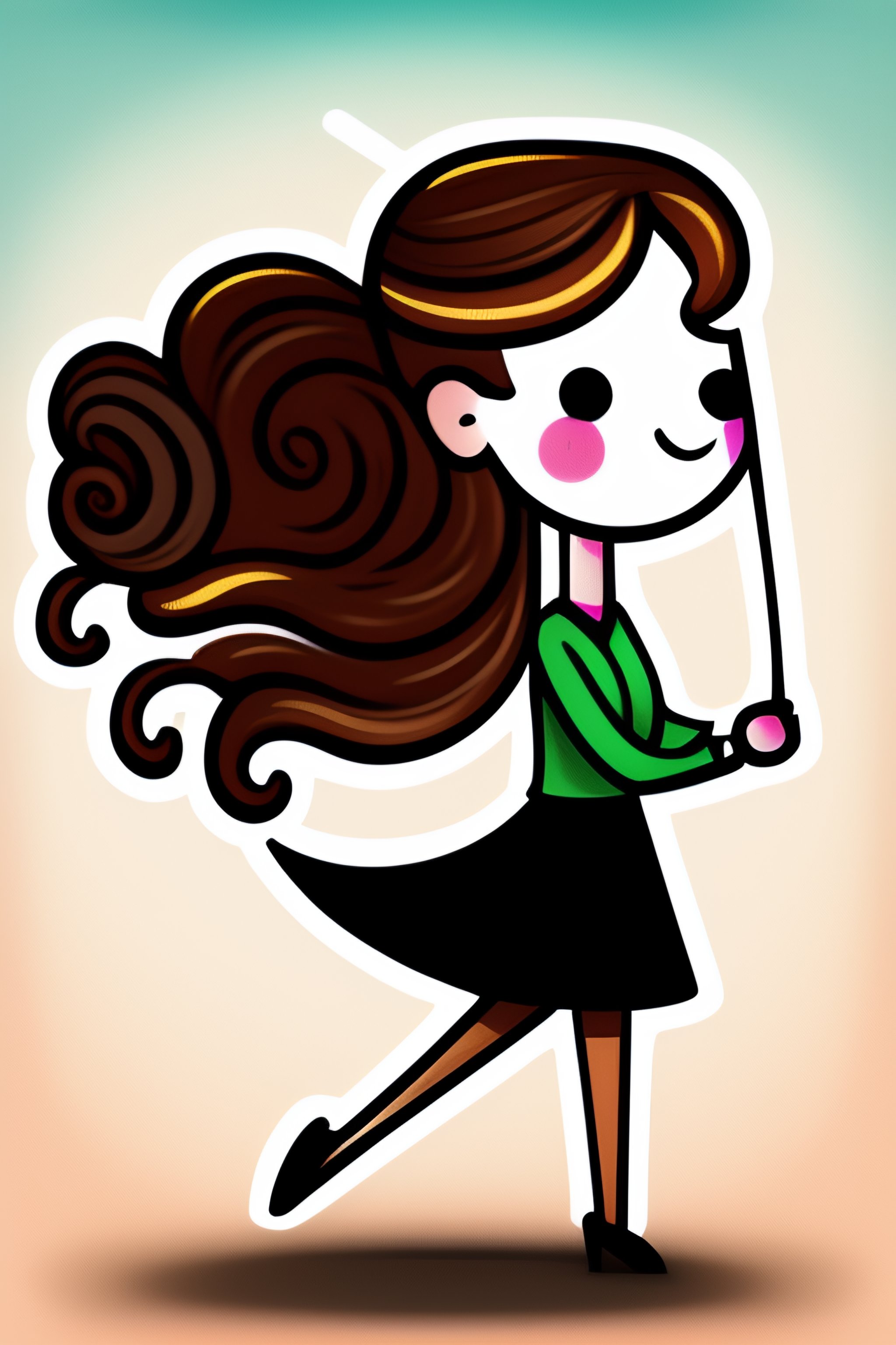 Lexica - Stick drawing of a cheerful redhaired girl as a stick figure ...