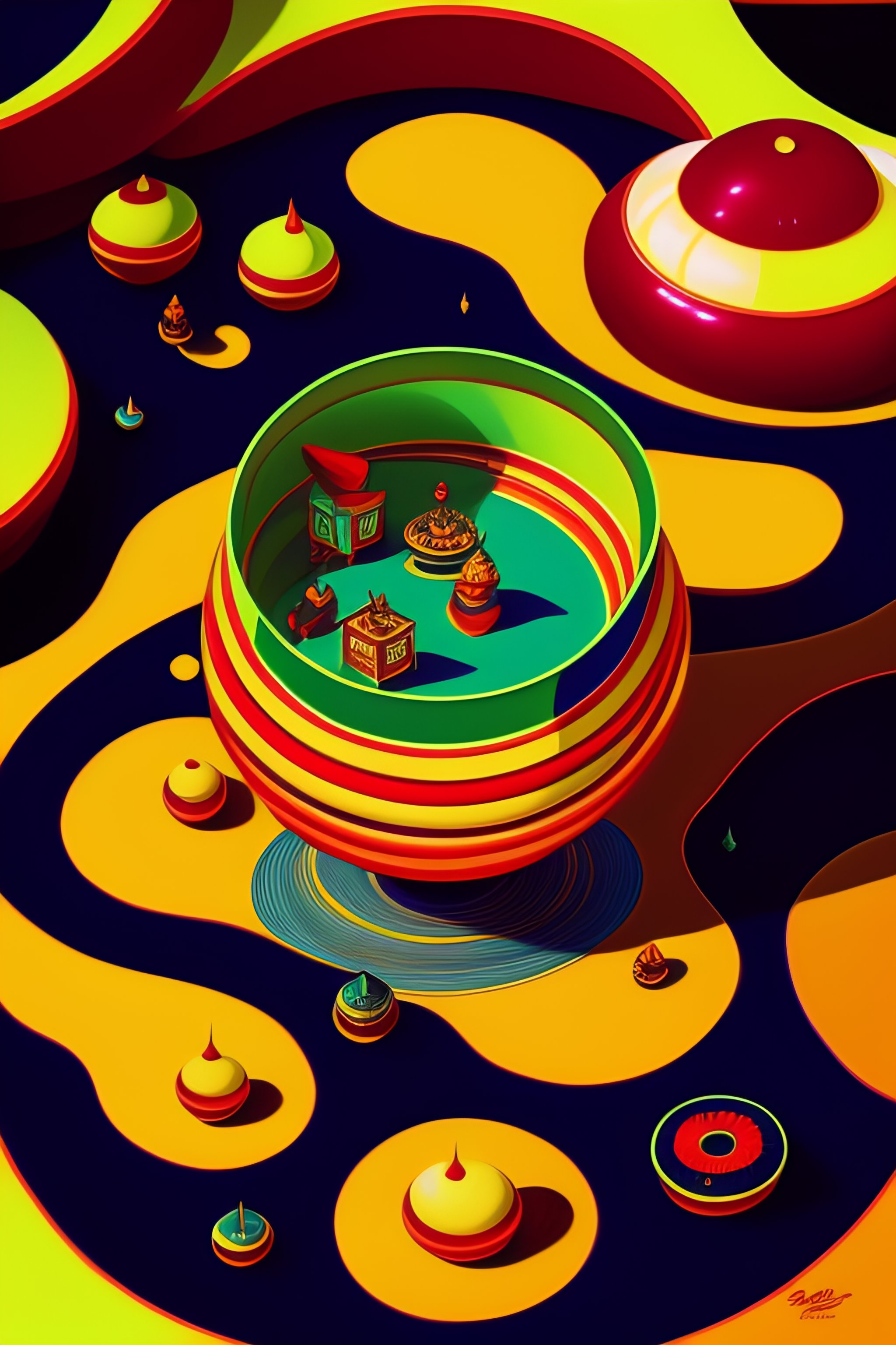 Lexica - Alien teaparty in the style of studio gibli and Melvyn Grant ...