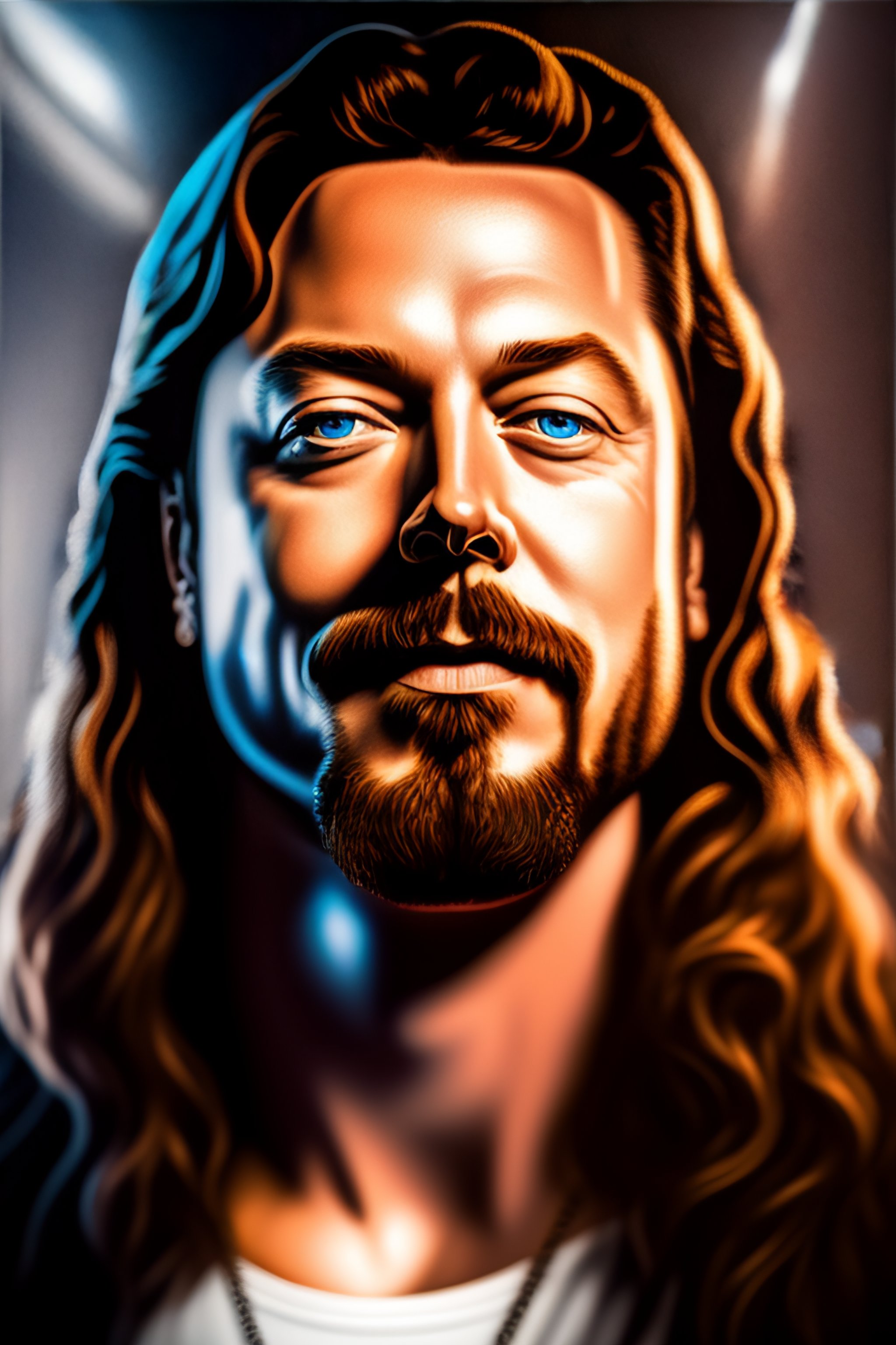 Lexica - High quality graffity portrait of Jesus but the face of Elon ...