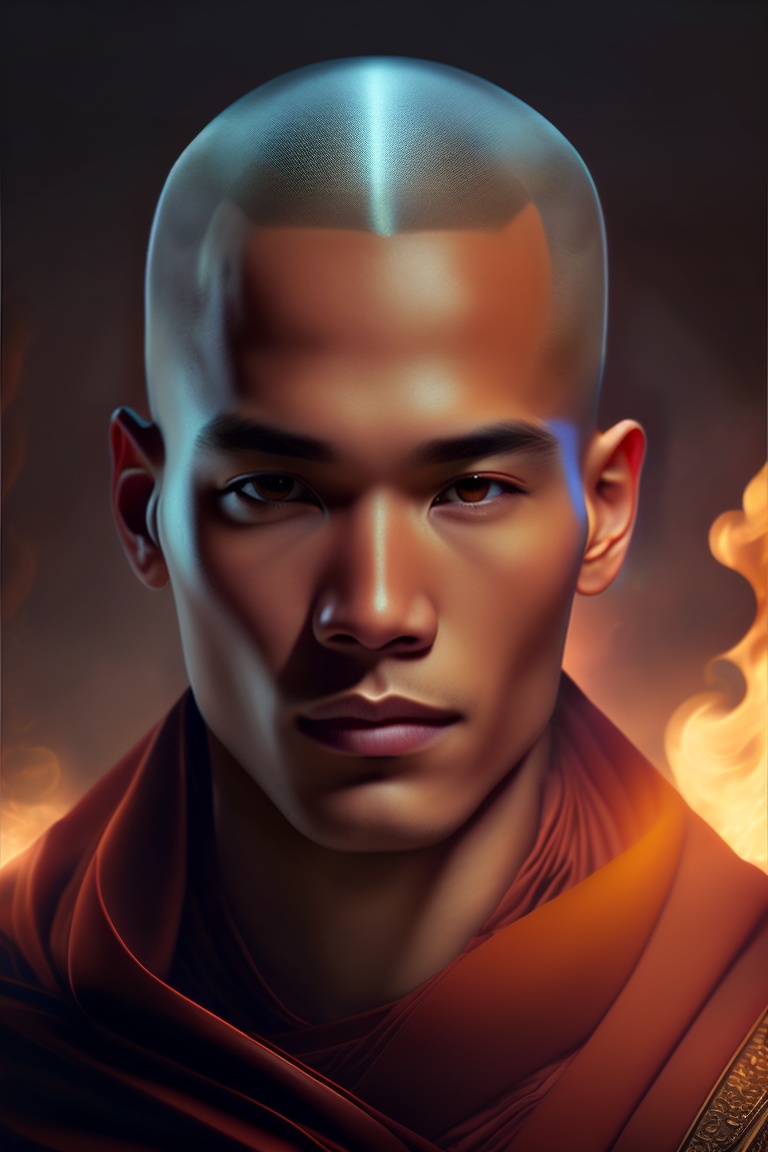 Lexica - A monks front face with enlightened brain, should be ...