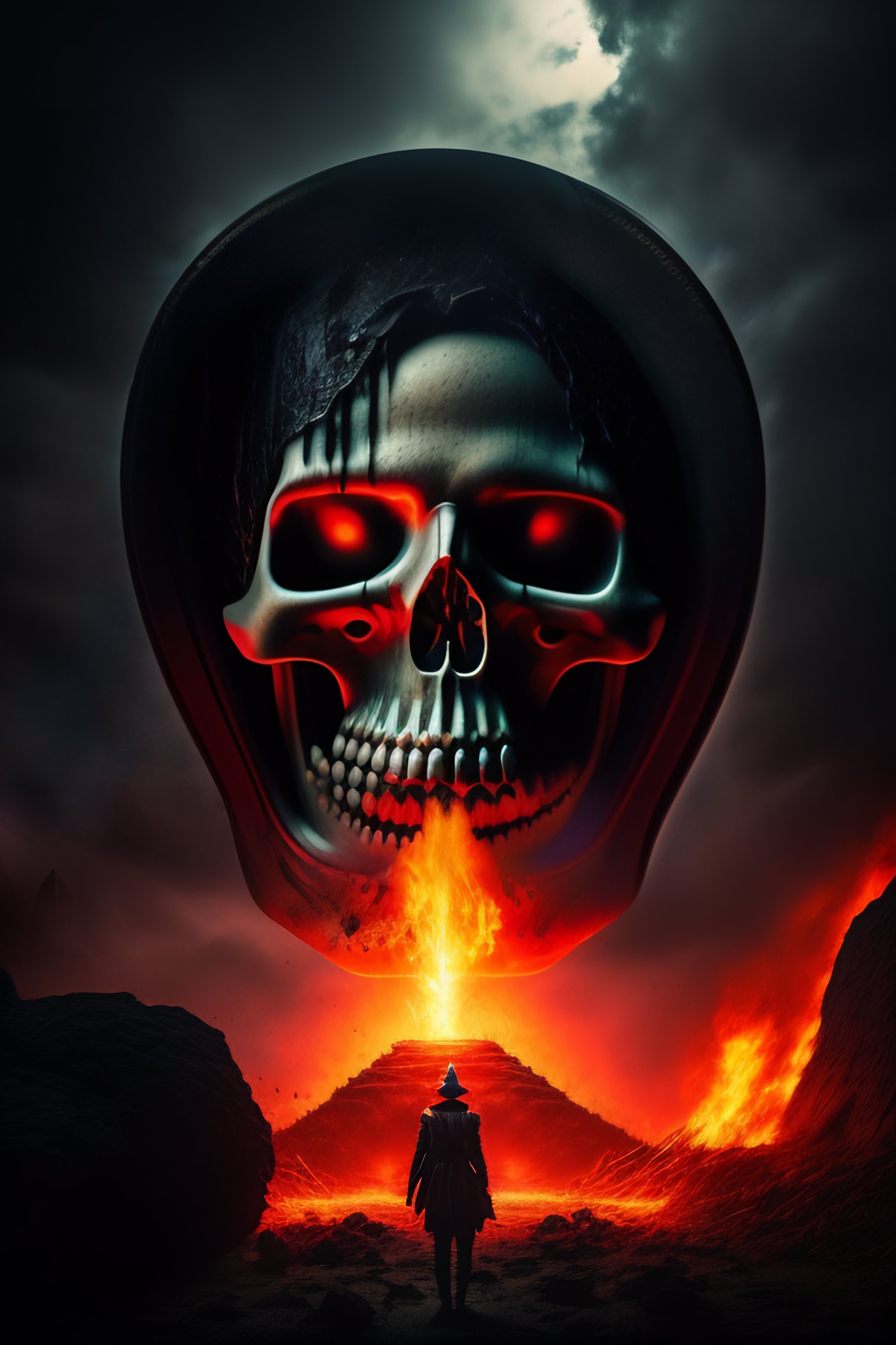 Lexica - Face of death with a reaped and scary tunica in hell, above a ...