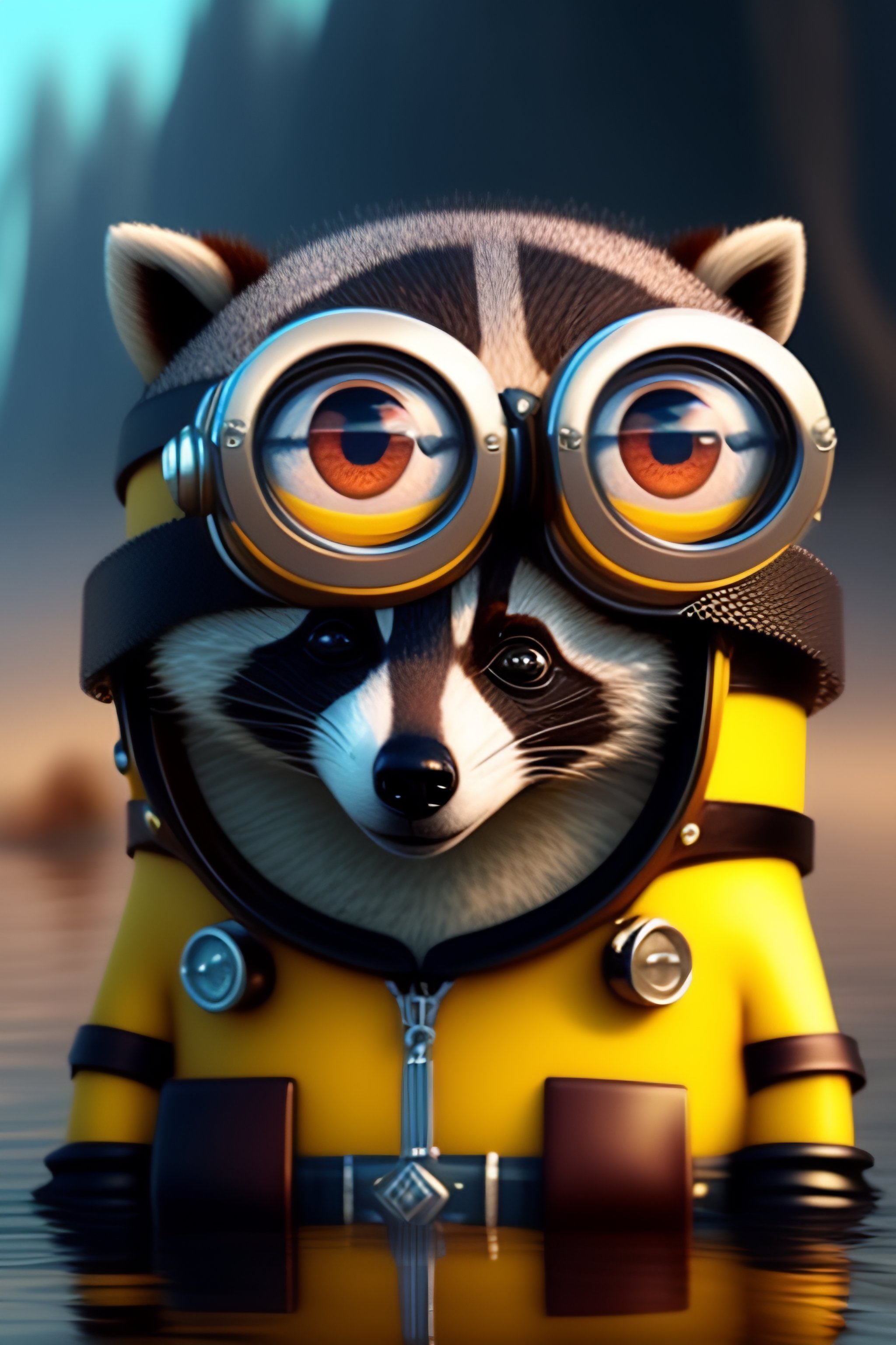 Lexica - Minions , Crazy raccoon in a diving suit
