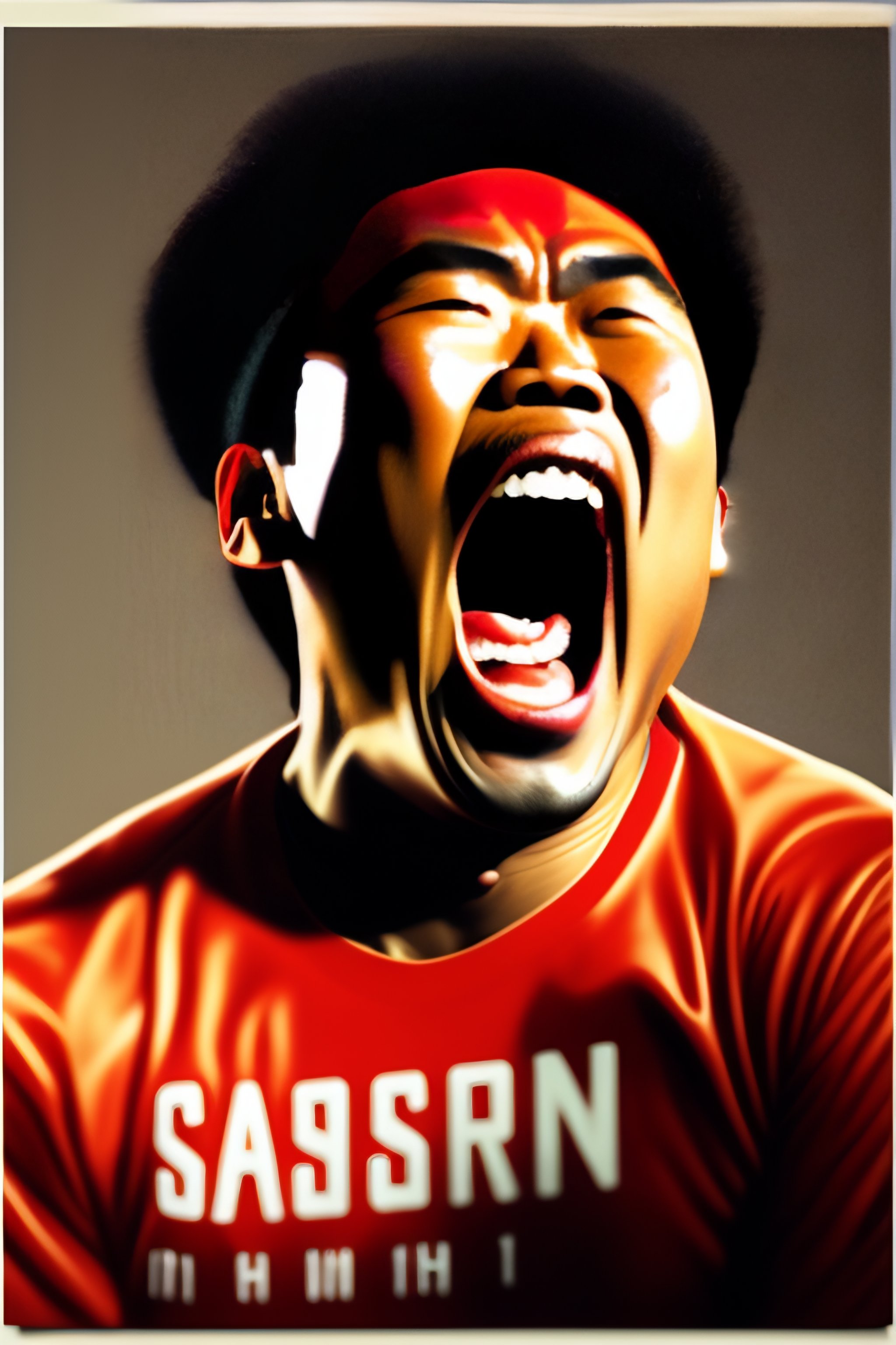 Lexica - Portrait of a asian man screaming