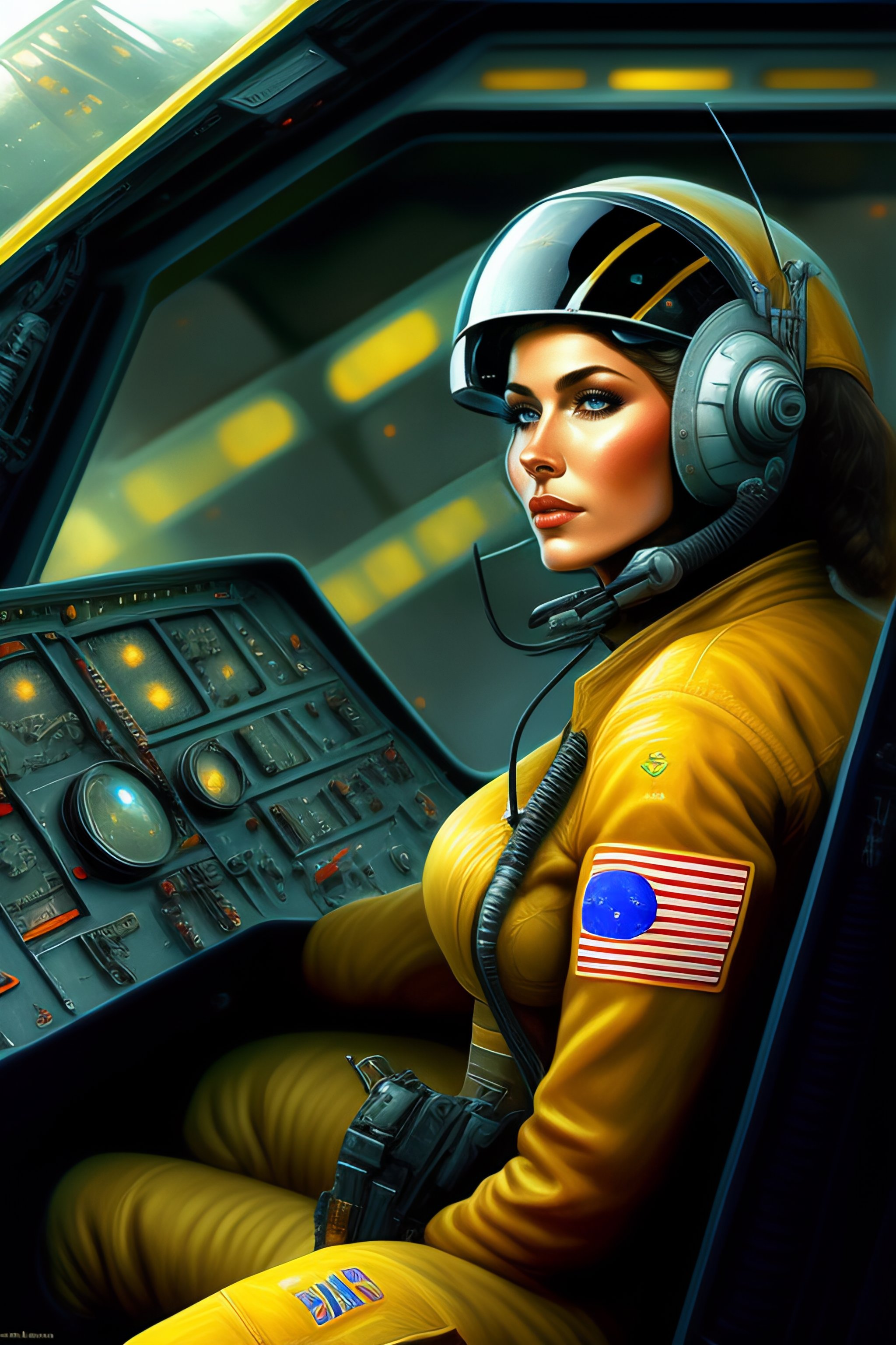 Lexica - Cyborg pilot Russian, interior cockpit, hyperdetailed, by john ...