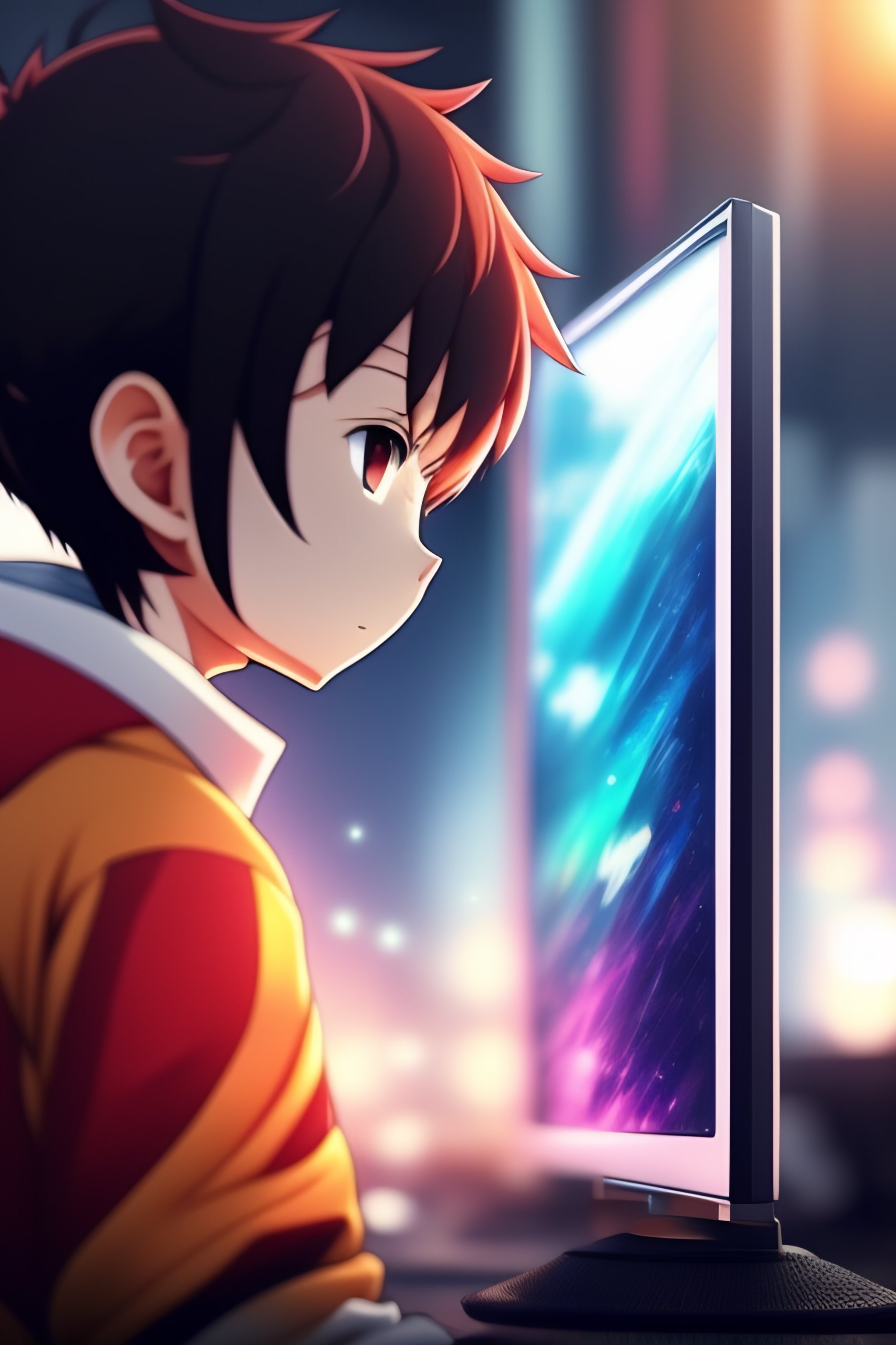 Lexica - Anime looking at screen