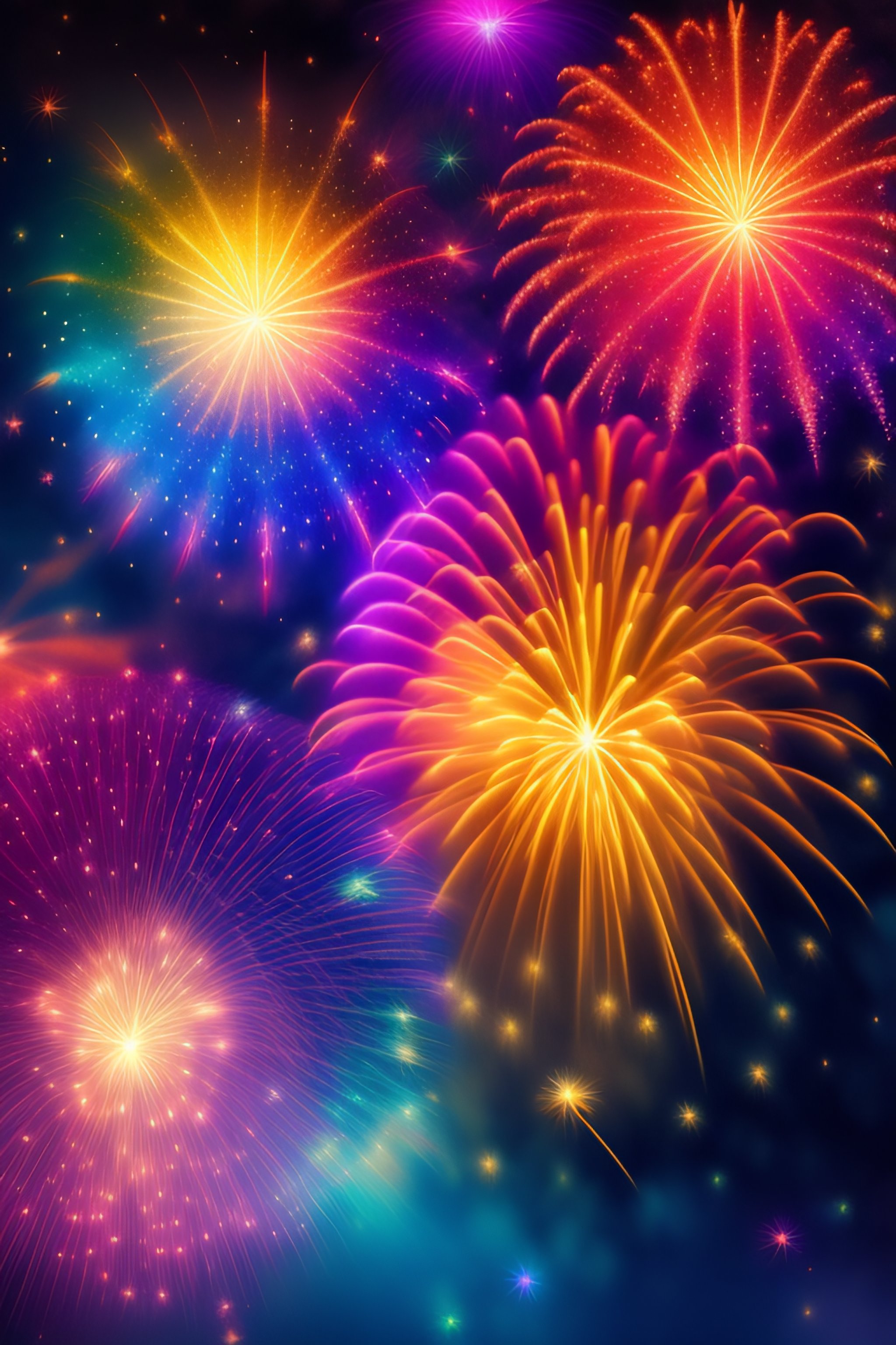 Lexica - Digital art of joyful background with lots of fireworks ...