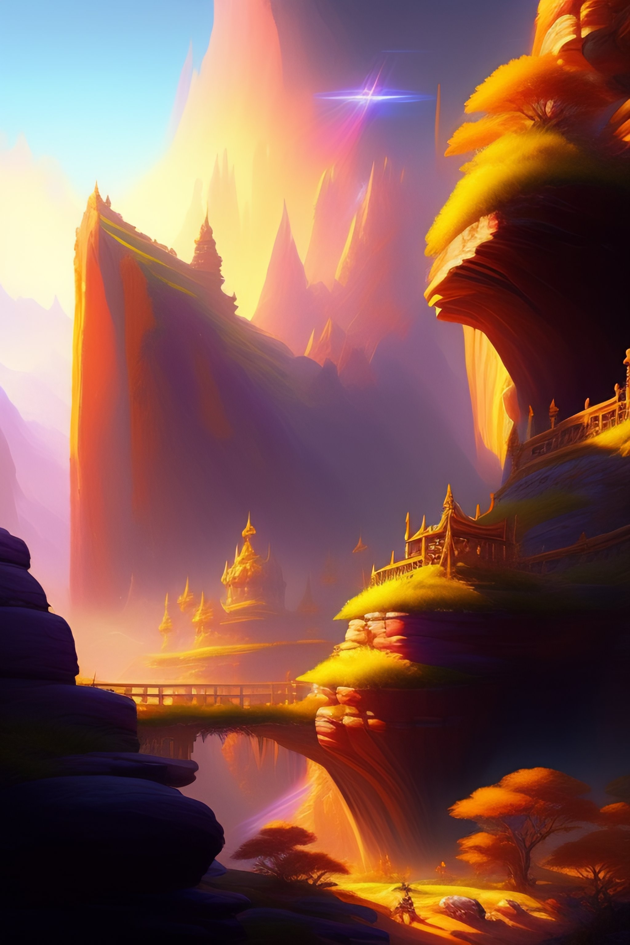 Lexica - Applebees megastructure, god rays, wide angle, fantasy art ...