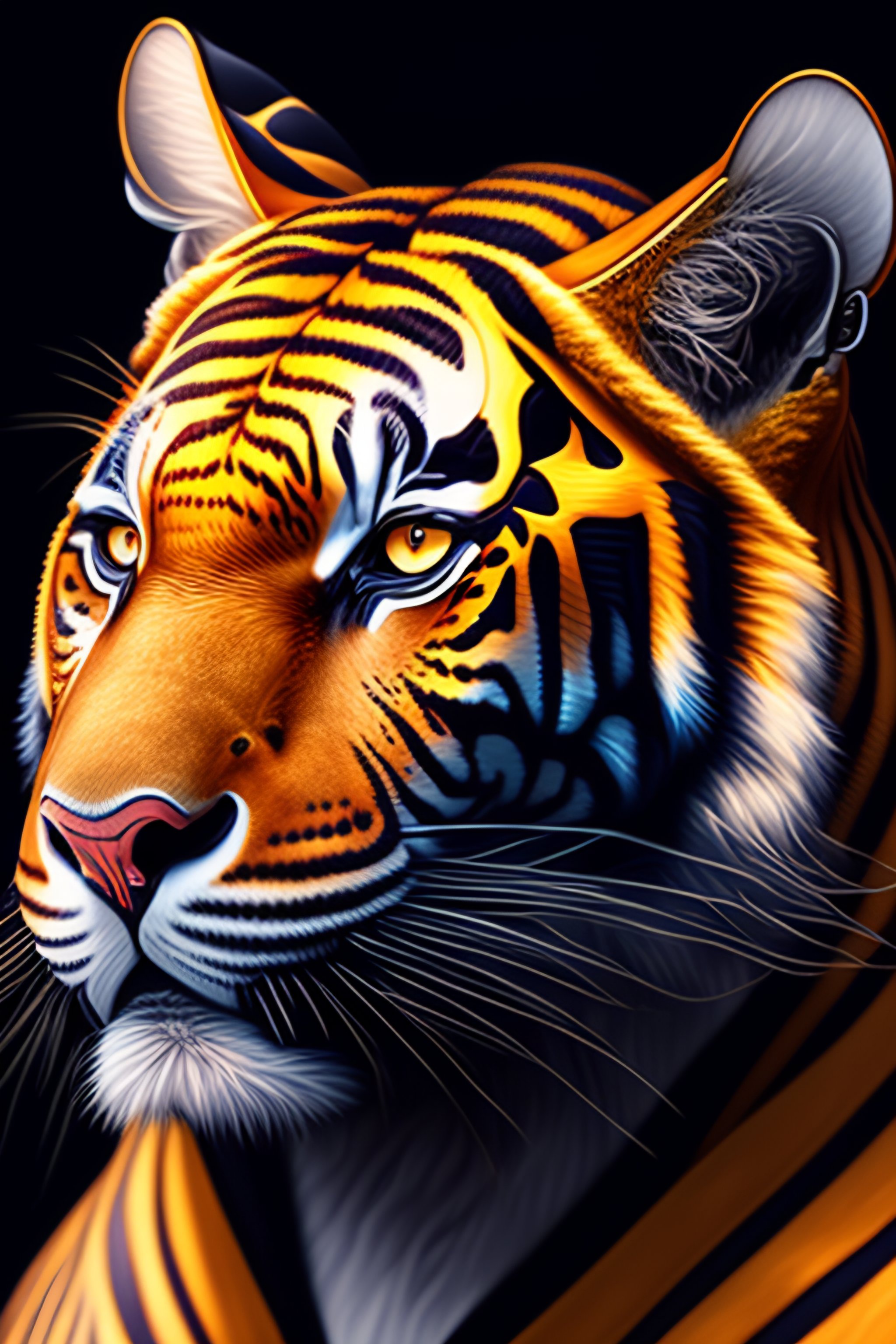 Lexica - Centered detailed portrait of a masked tiger wearing a ...